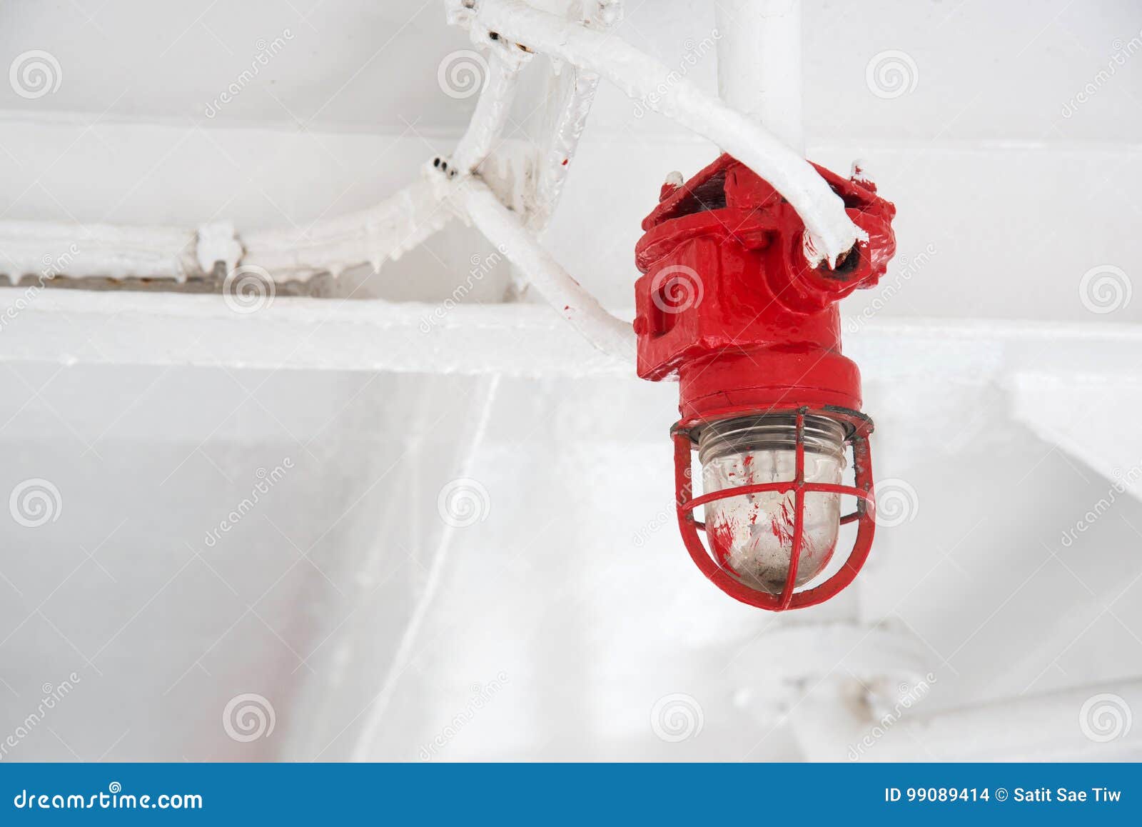 Red lamp on ship stock photo. Image of aware, equipment - 99089414