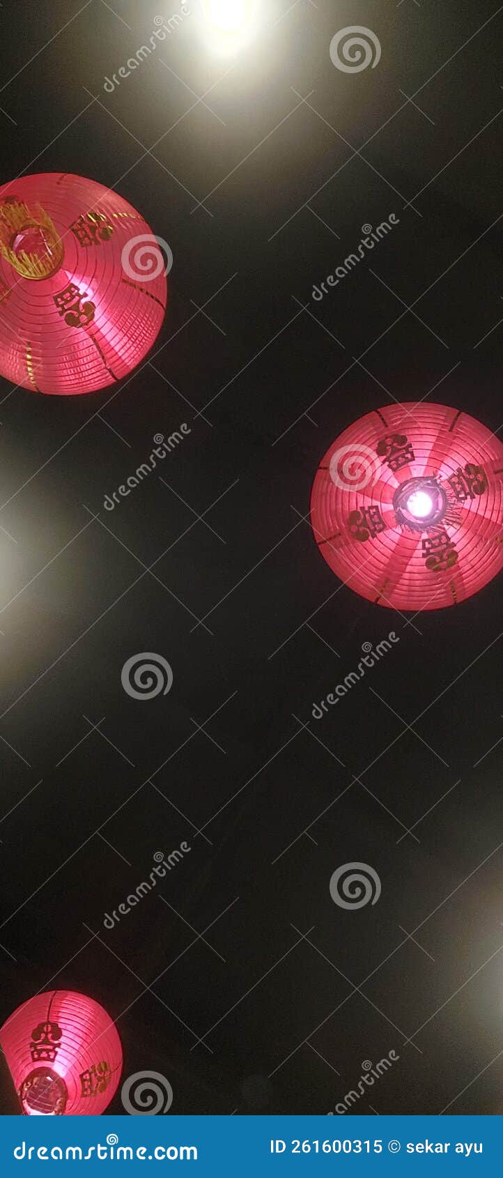 Red Lampion with Black Background Stock Image - Image of design, petal ...