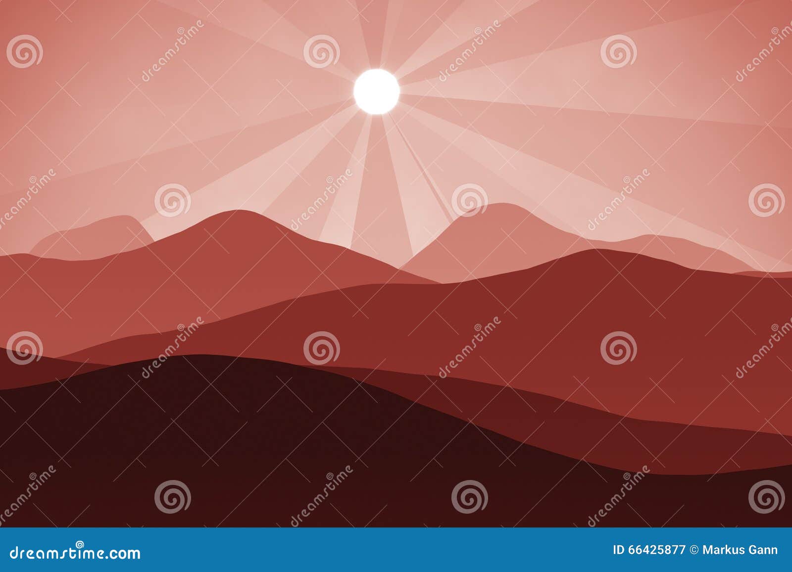 Red landscape background stock illustration. Illustration of hills ...