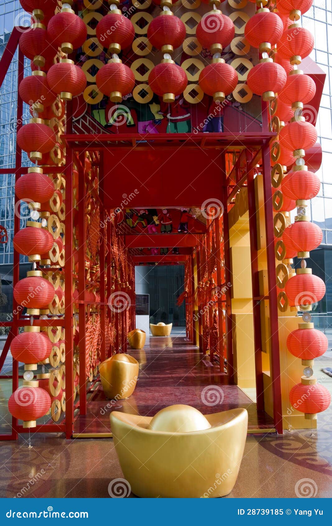 Red Lanterns Decorating the Chinese New Year Stock Image - Image of ...