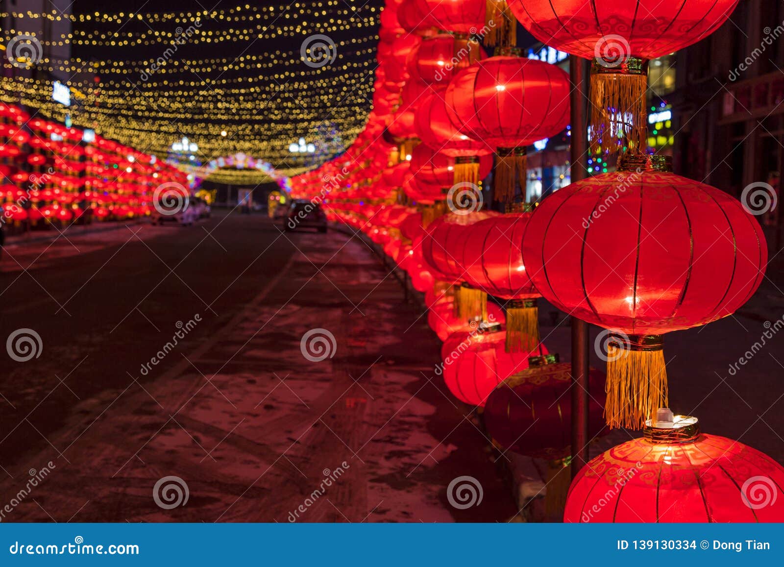 Red lanterns at night stock photo. Image of lantern - 139130334