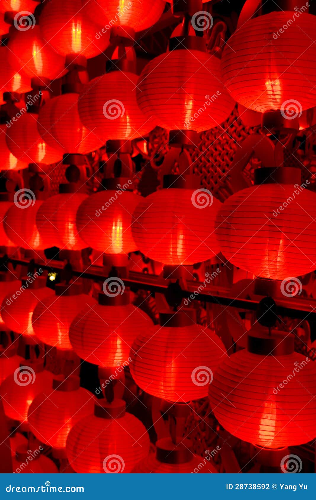 Red Lanterns at Night for Chinese New Year Stock Photo - Image of ...