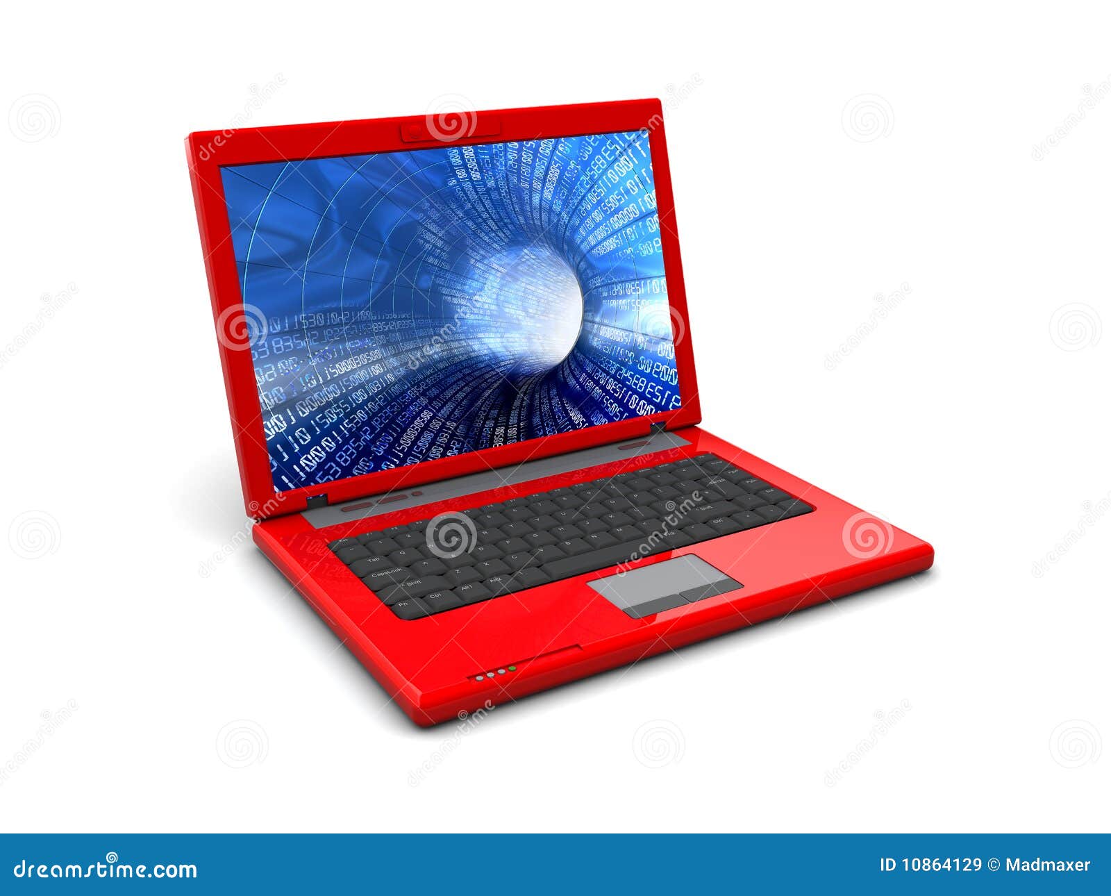 Red laptop stock illustration. Illustration of modern - 10864129