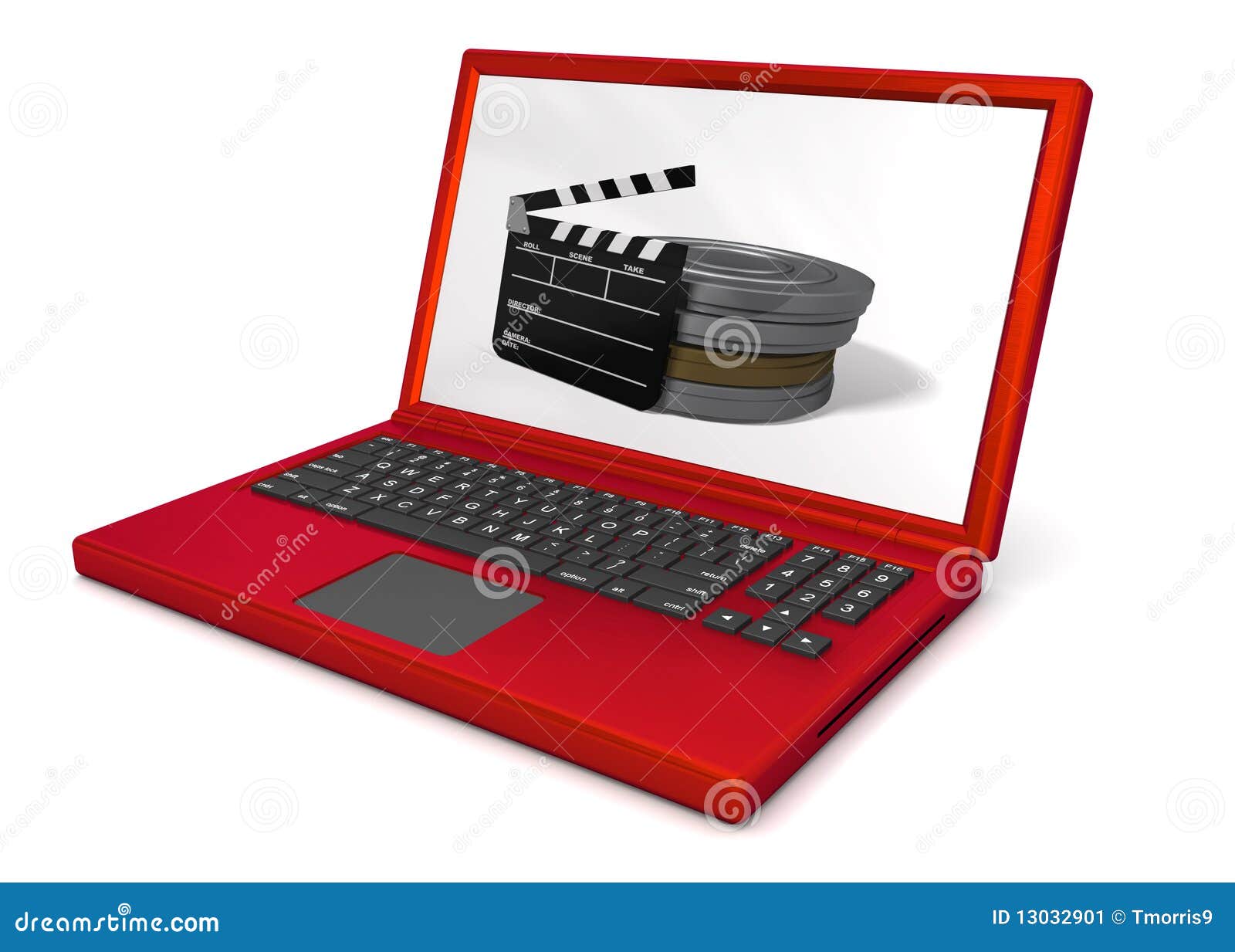 Red laptop stock illustration. Illustration of computer - 13032901