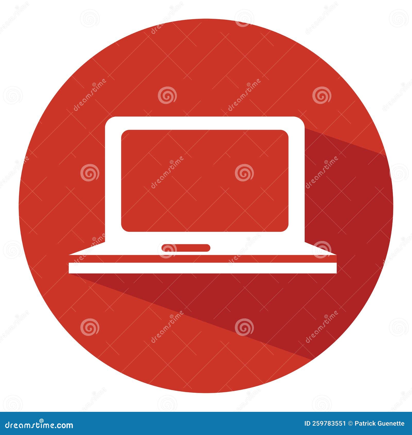Red laptop, icon stock vector. Illustration of workspace - 259783551