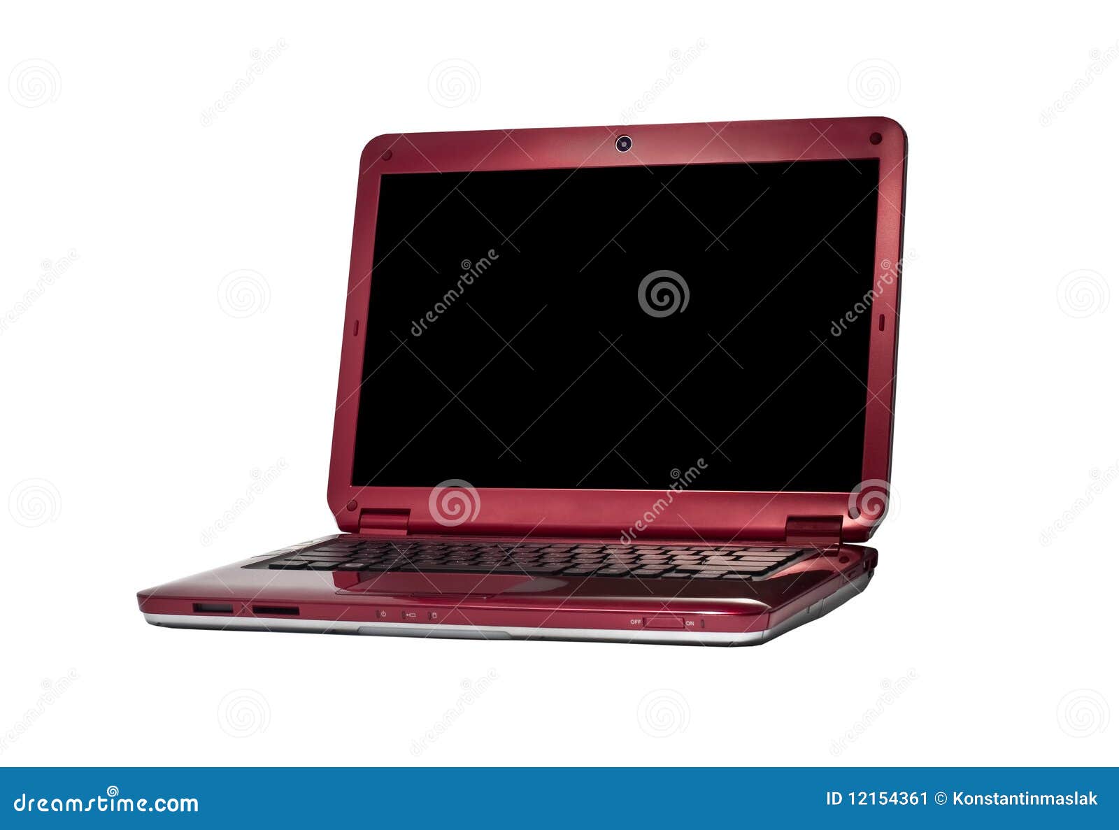 Red Laptop Isolated On White Stock Image - Image of field, network ...