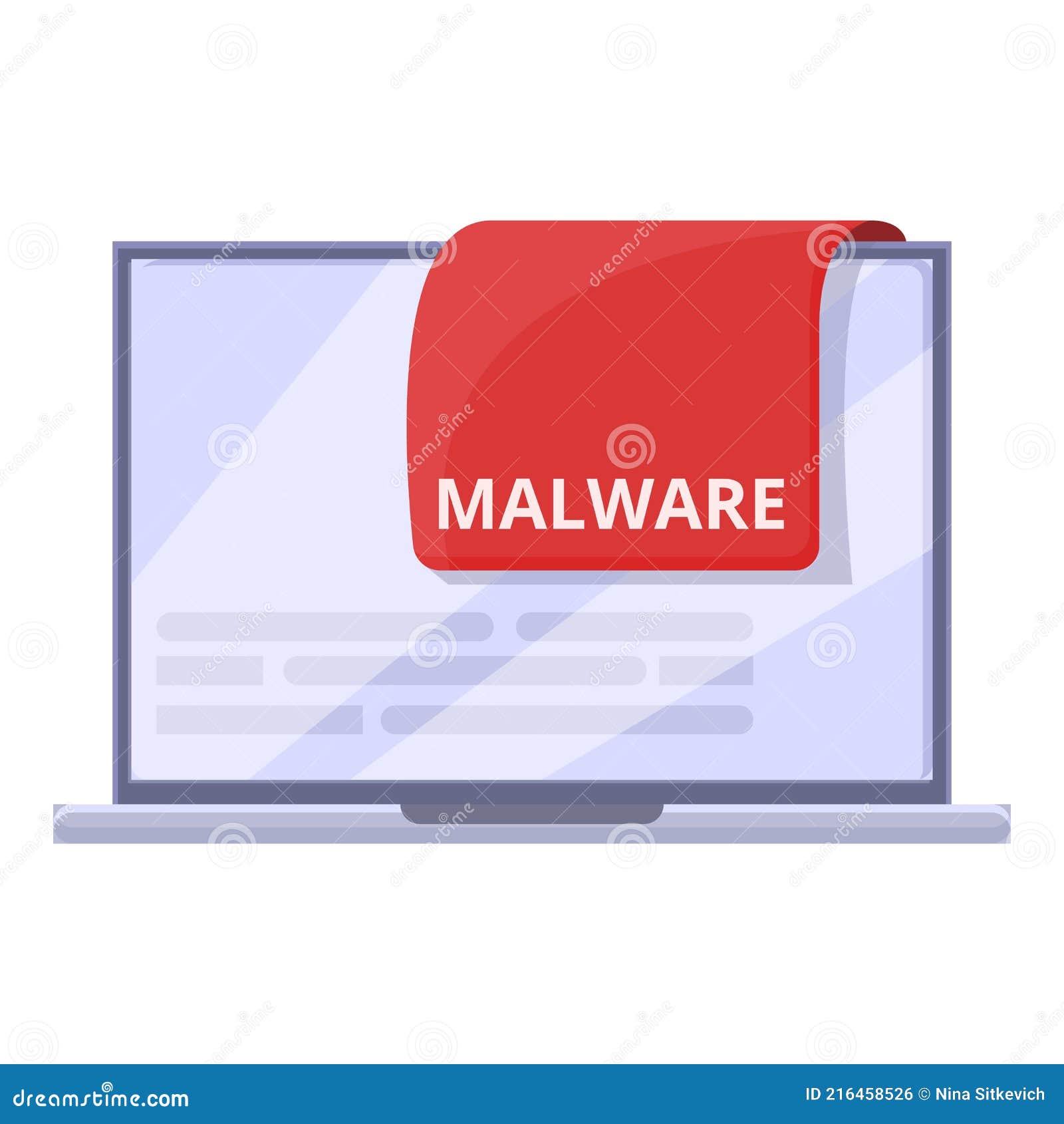 Red Laptop Malware Icon, Cartoon Style Stock Vector - Illustration of ...