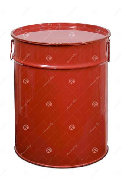 Red large can stock image. Image of drum, recycling, factory - 3146215