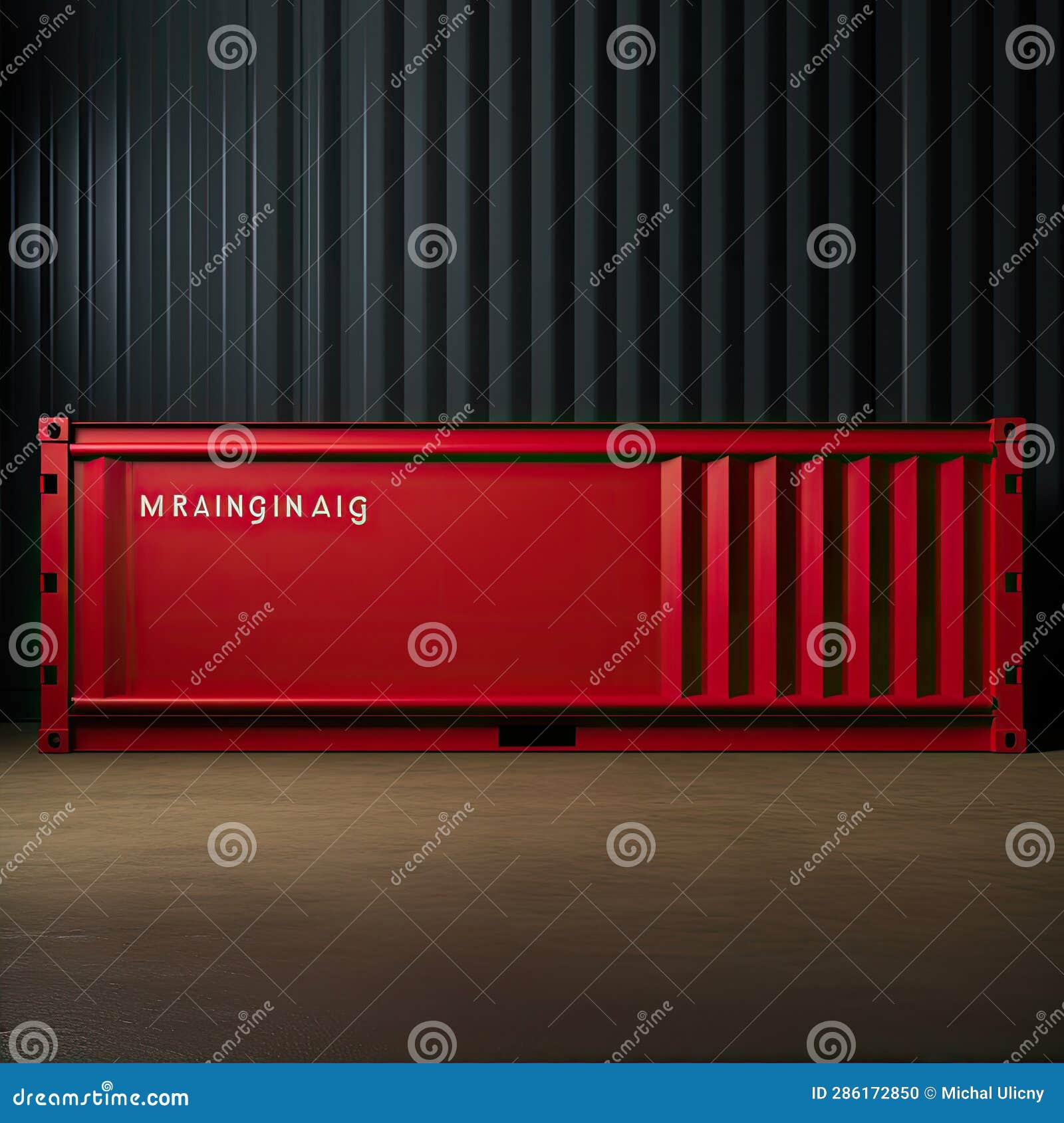 Red Large Cargo Container Isolated on White Background Stock Photo ...