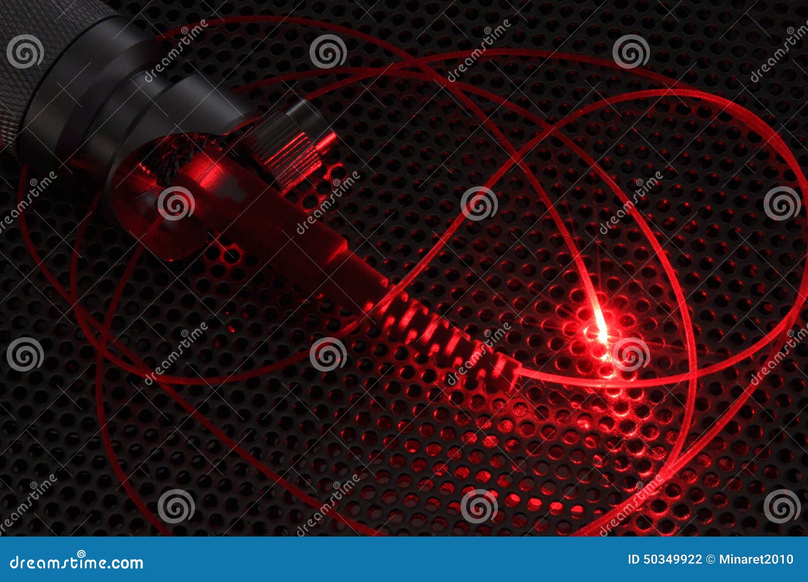 Red Laser Beam from Fiber Cable Stock Photo - Image of fiber, optic ...