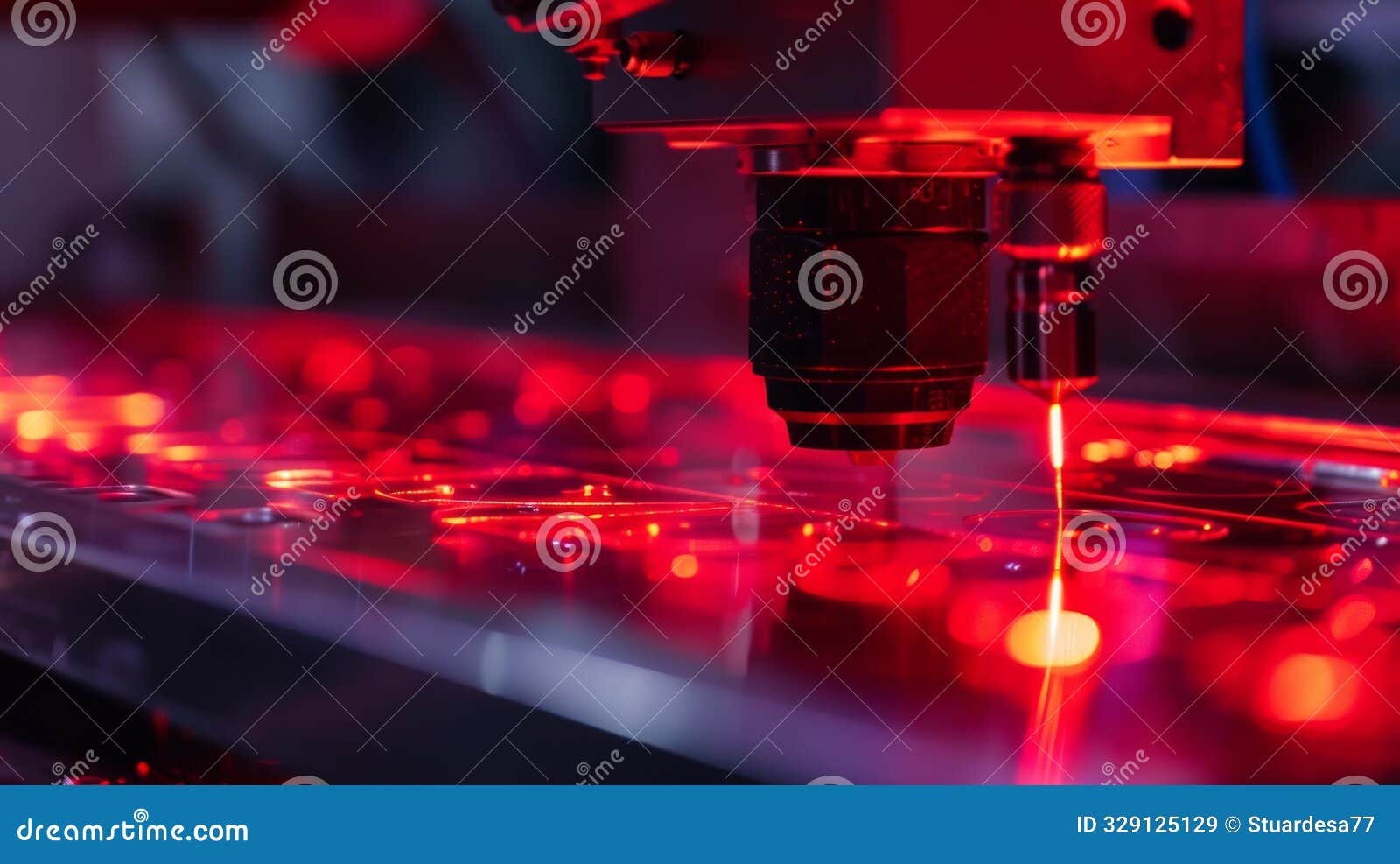 Red Laser Beam in High-precision Manufacturing Process Stock Image ...