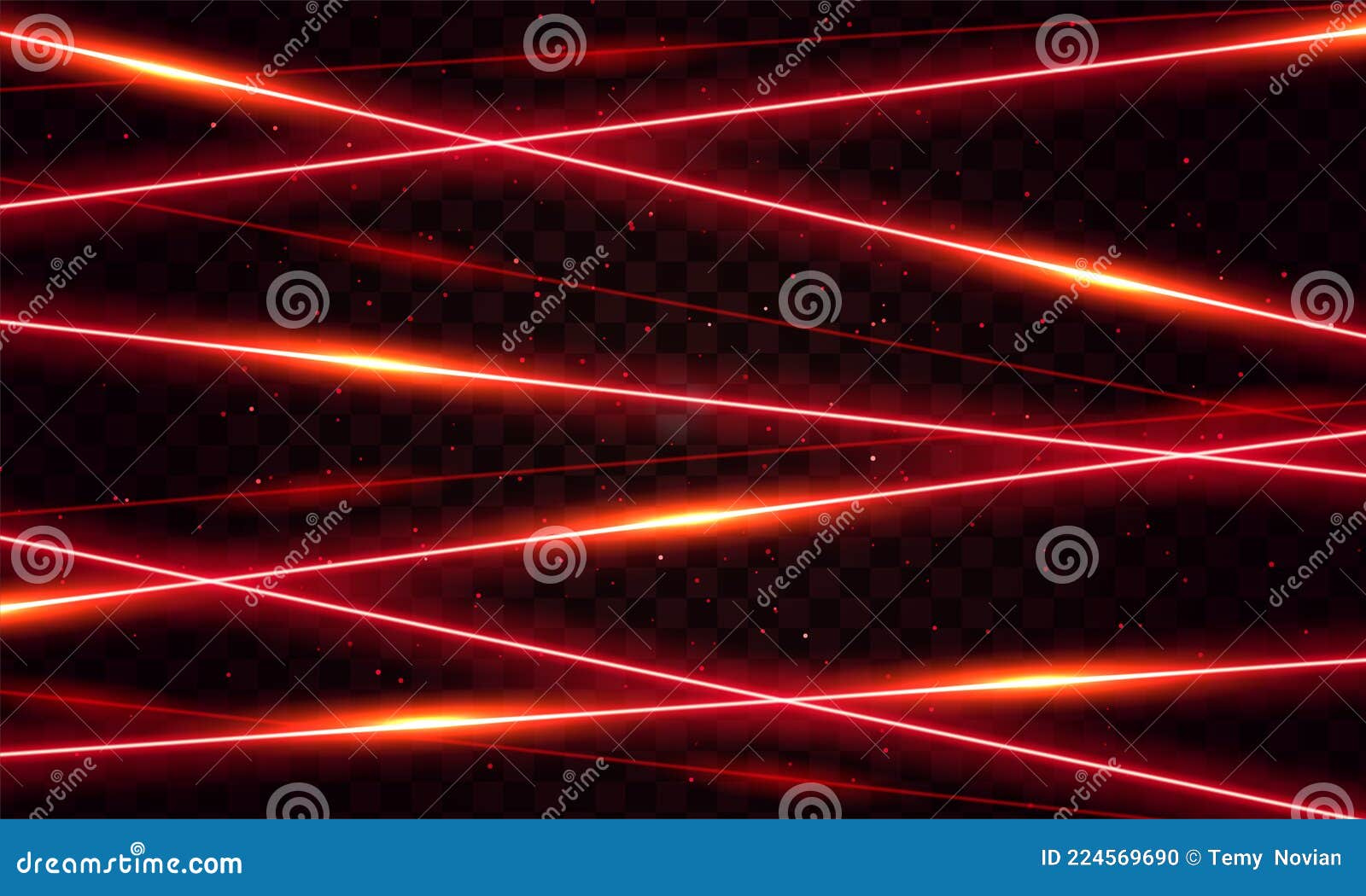 Red Laser Beam Light Effect on Black Background Stock Vector ...