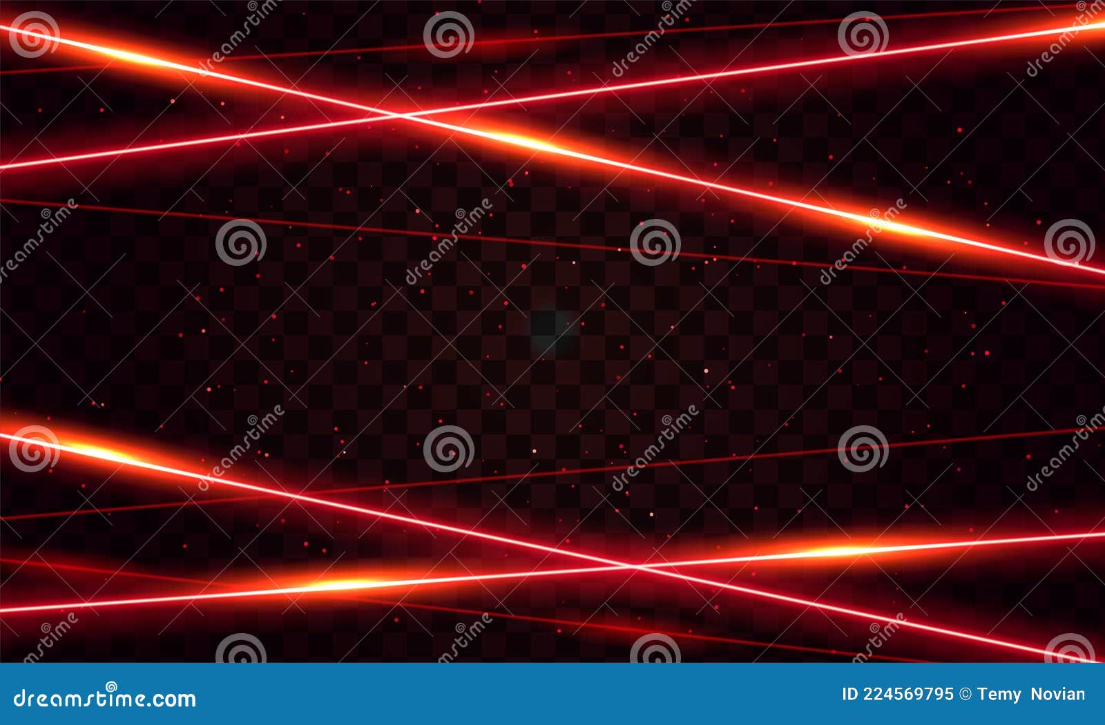 Red Laser Beam Light Effect on Black Background Stock Vector ...