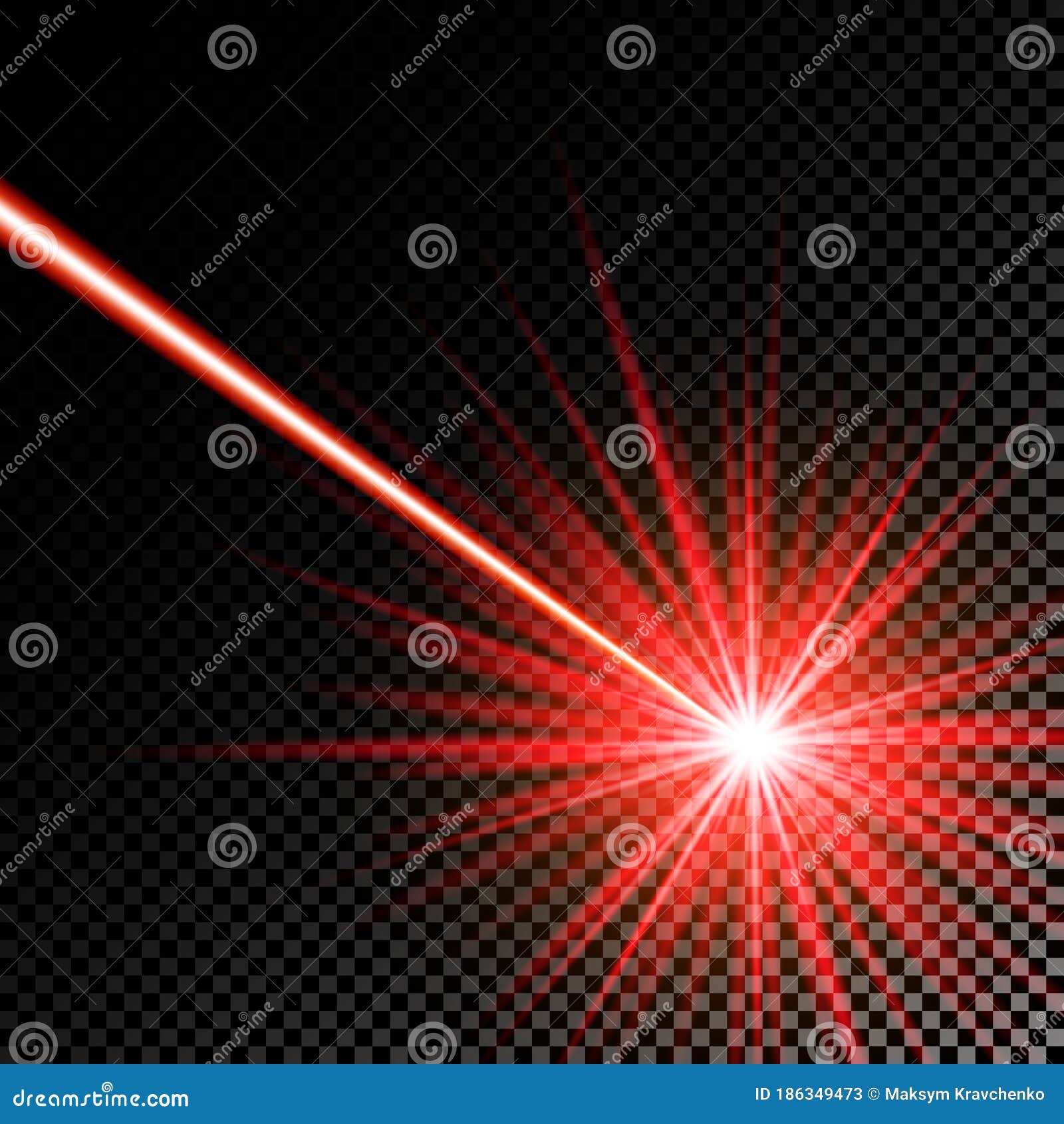 Red Laser Beam. Vector Illustration Stock Vector - Illustration of ...