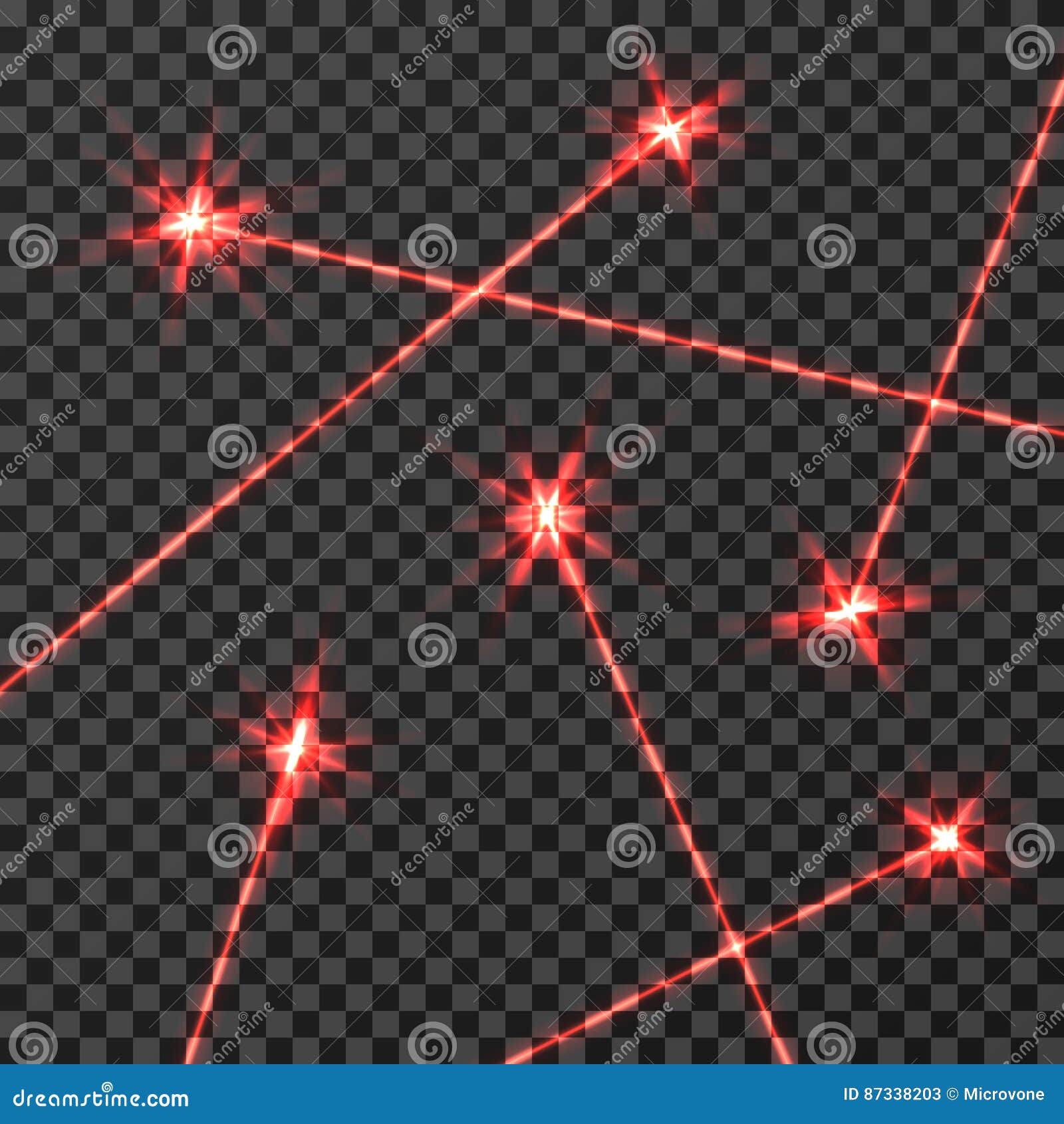 Red Laser Beams Vector Light Effect Isolated On Transparent Checkered ...