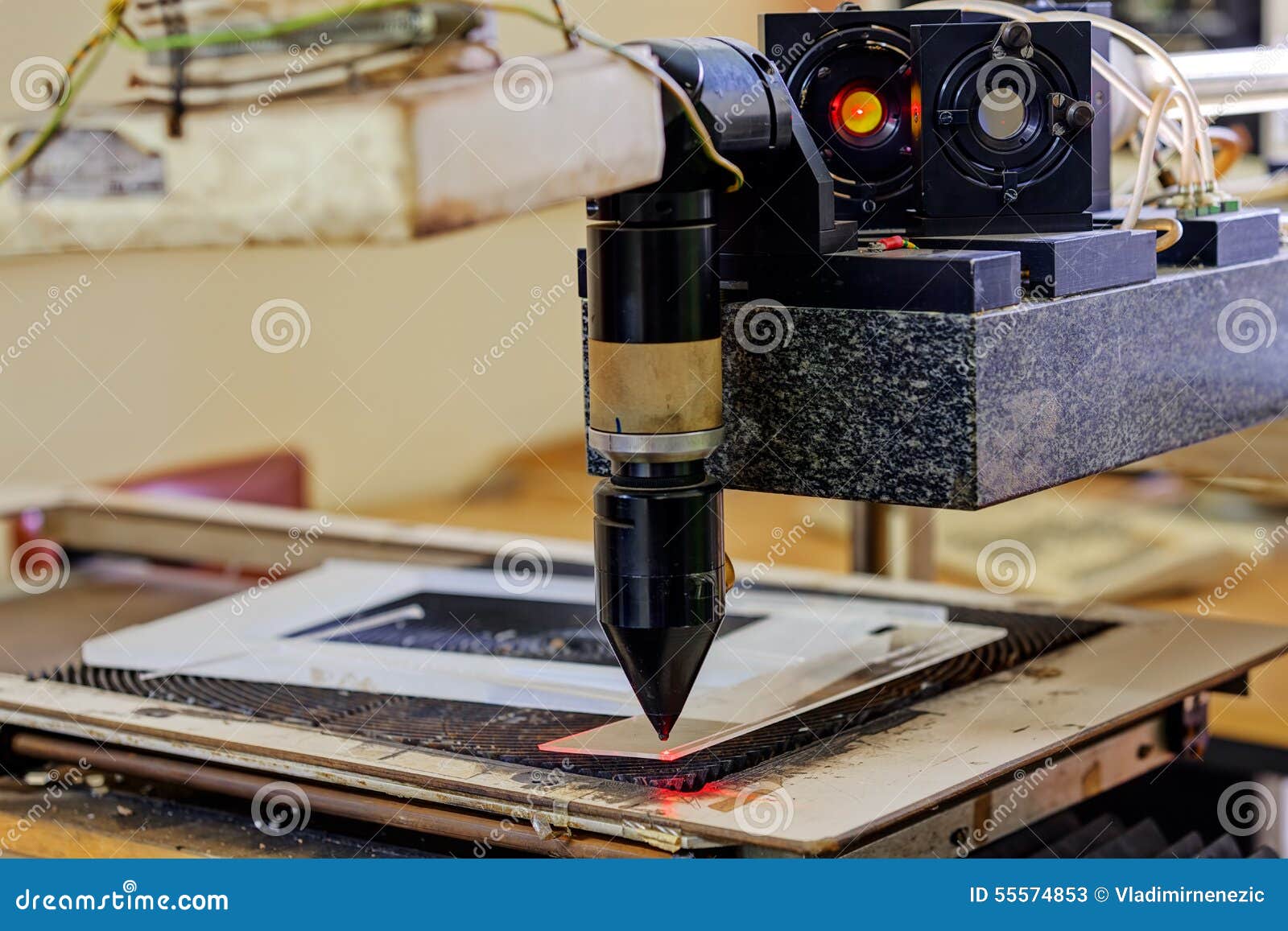 Red Laser on Cutting Machine Stock Image - Image of knowledge, industry ...