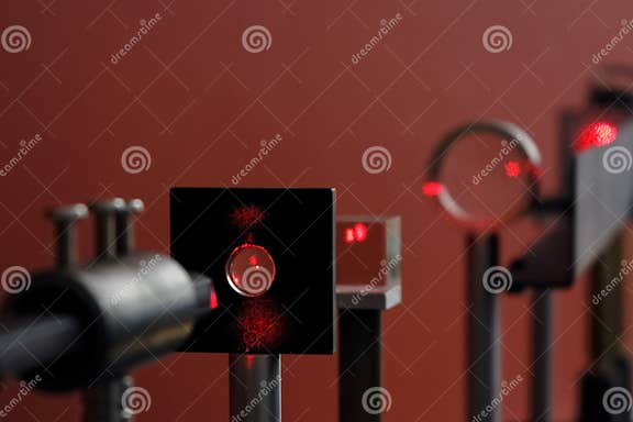 Red laser in laboratory stock photo. Image of laboratory - 3648474