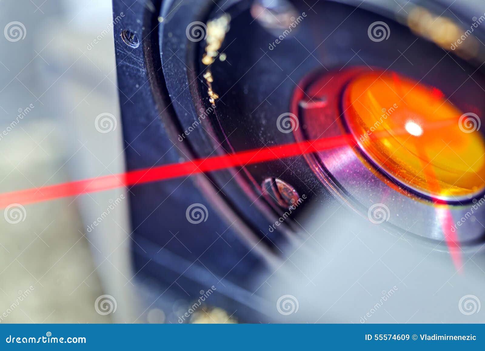 Red laser in laboratory stock image. Image of device - 55574609