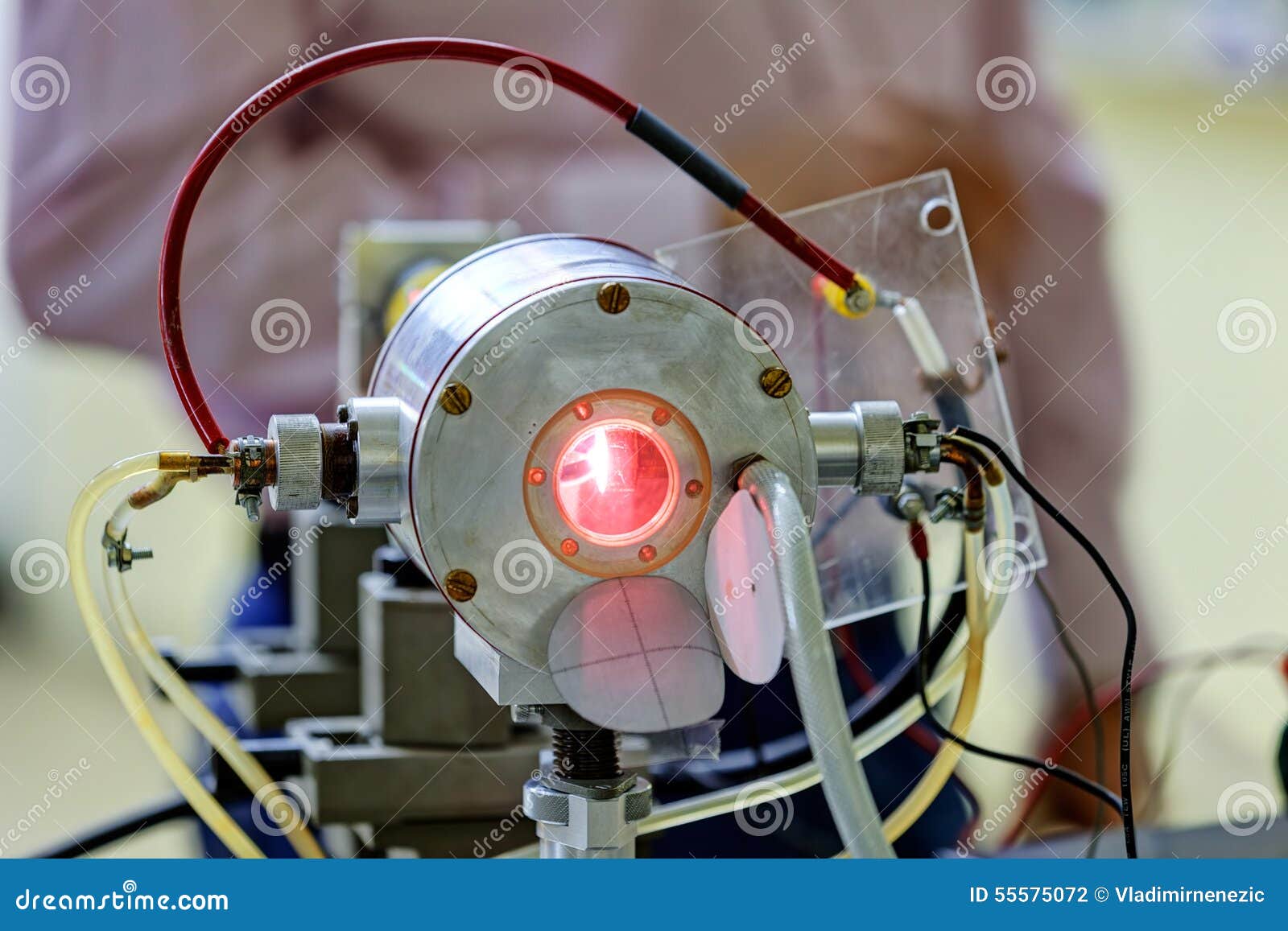 Red laser in laboratory stock photo. Image of college - 55575072