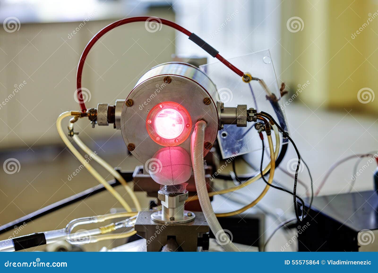 Red laser in laboratory stock photo. Image of applied - 55575864