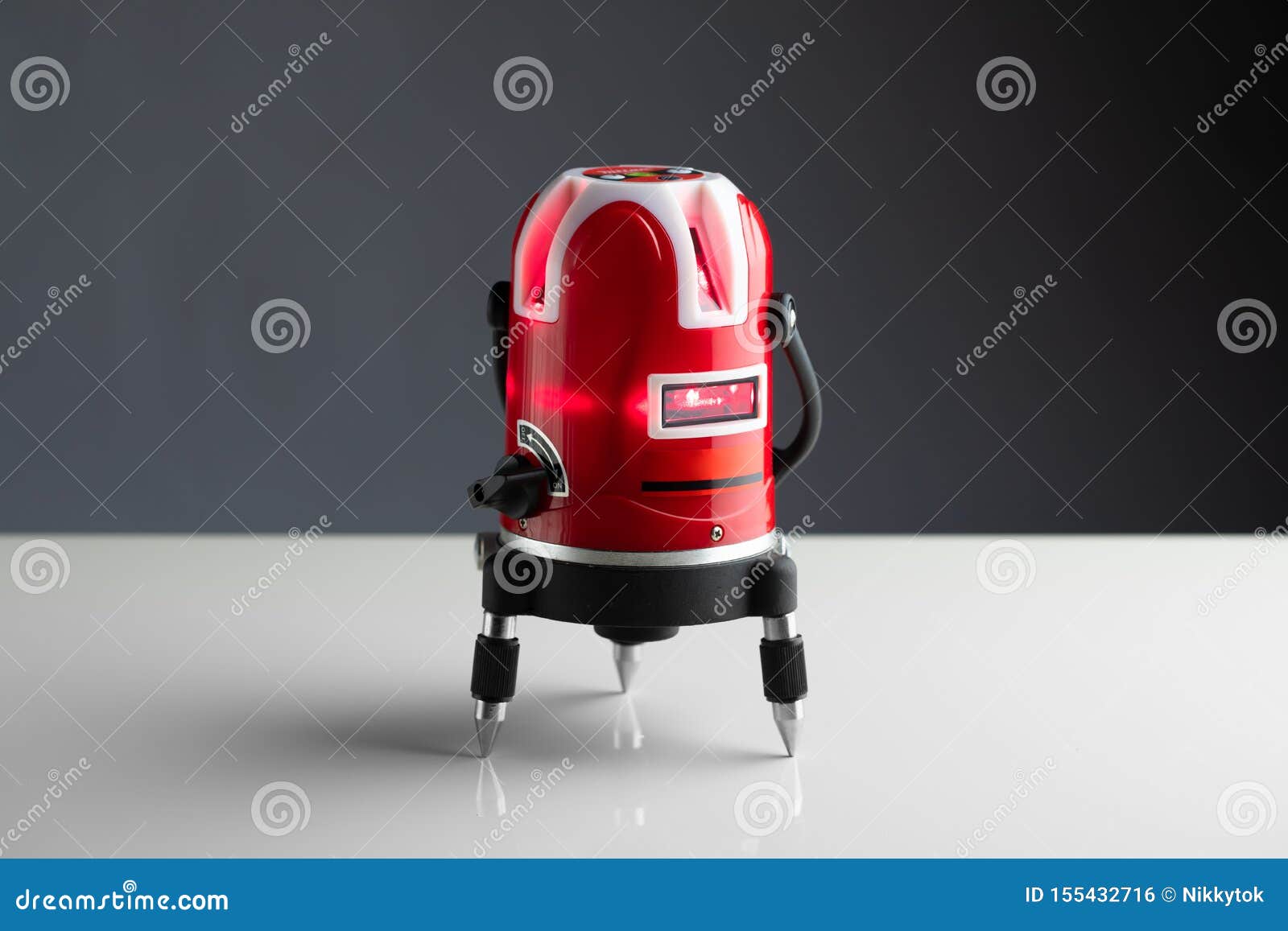 Red Laser Level Tool on Grey Background Stock Photo - Image of ...