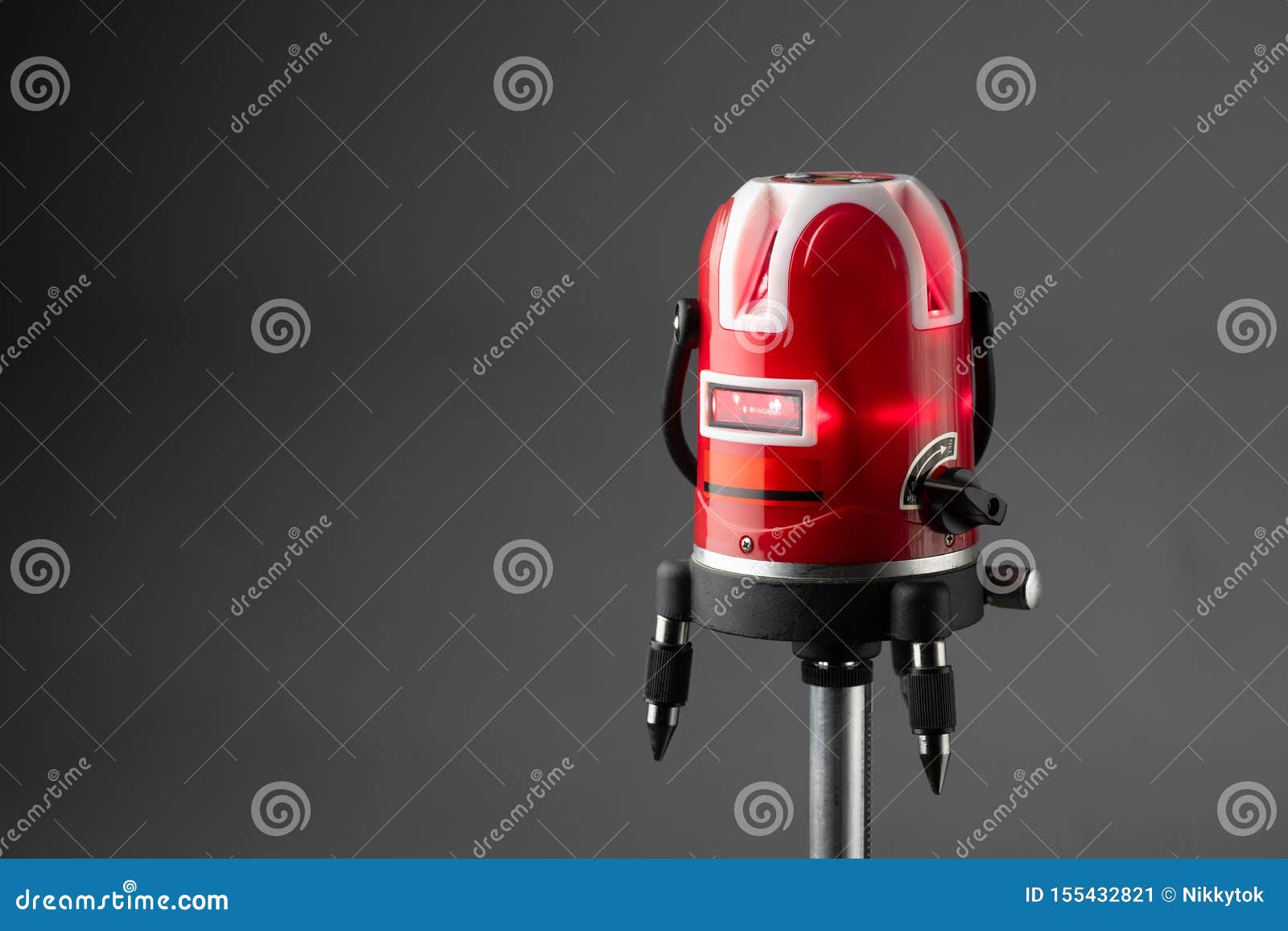 Red Laser Level Tool on Grey Background Stock Image - Image of dark ...