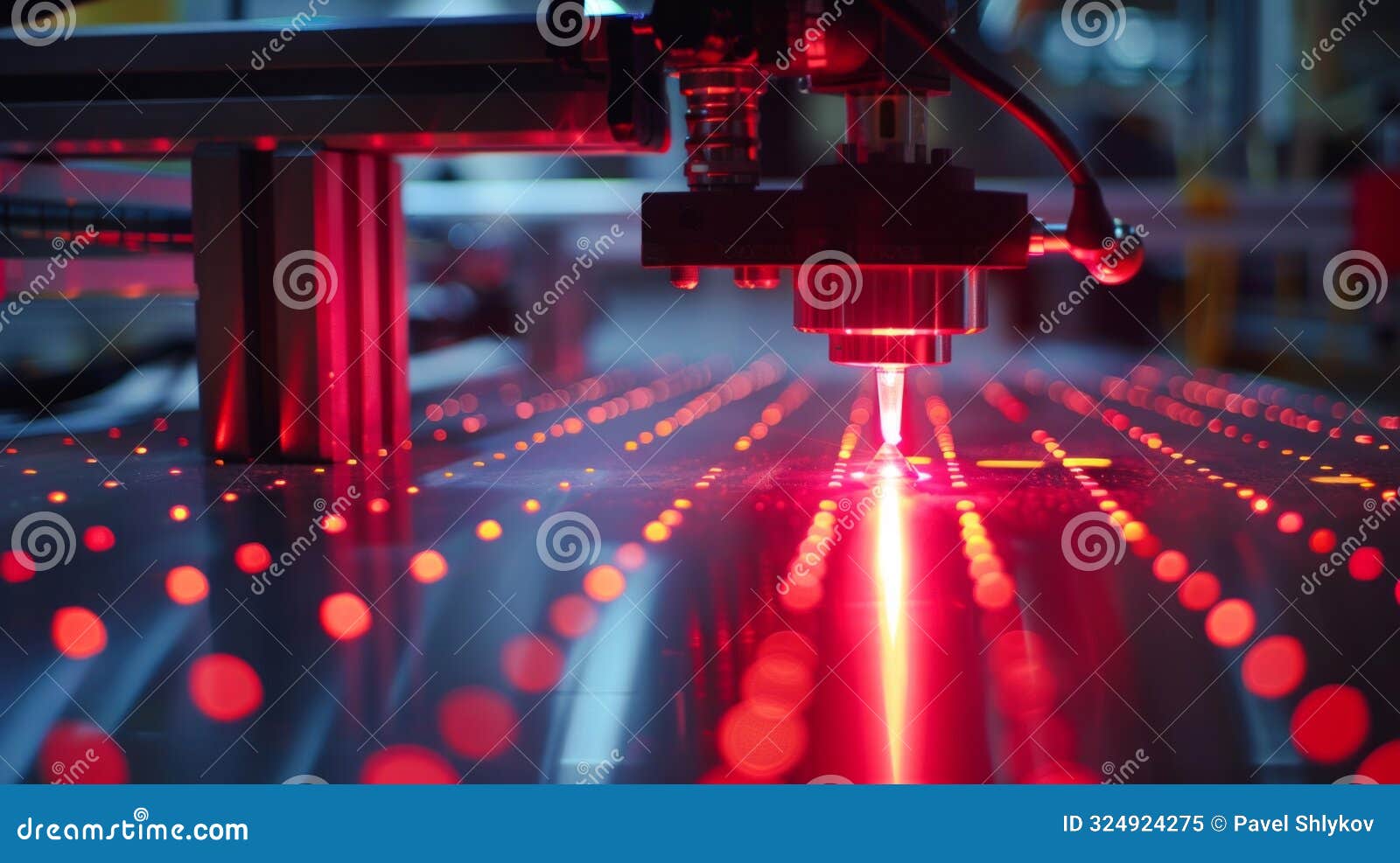 Red Laser on Optical Table in Physics Laboratory Stock Image - Image of ...