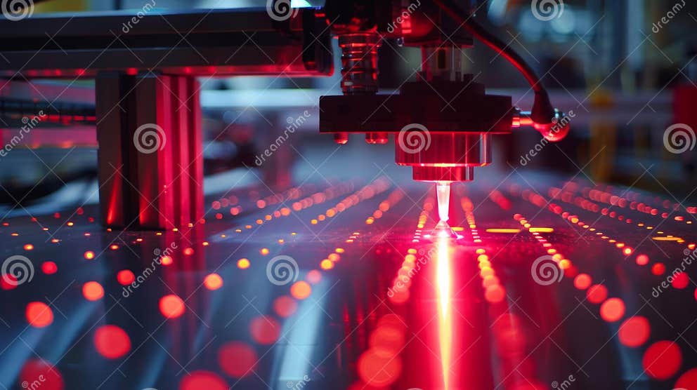 Red Laser on Optical Table in Physics Laboratory Stock Image - Image of ...