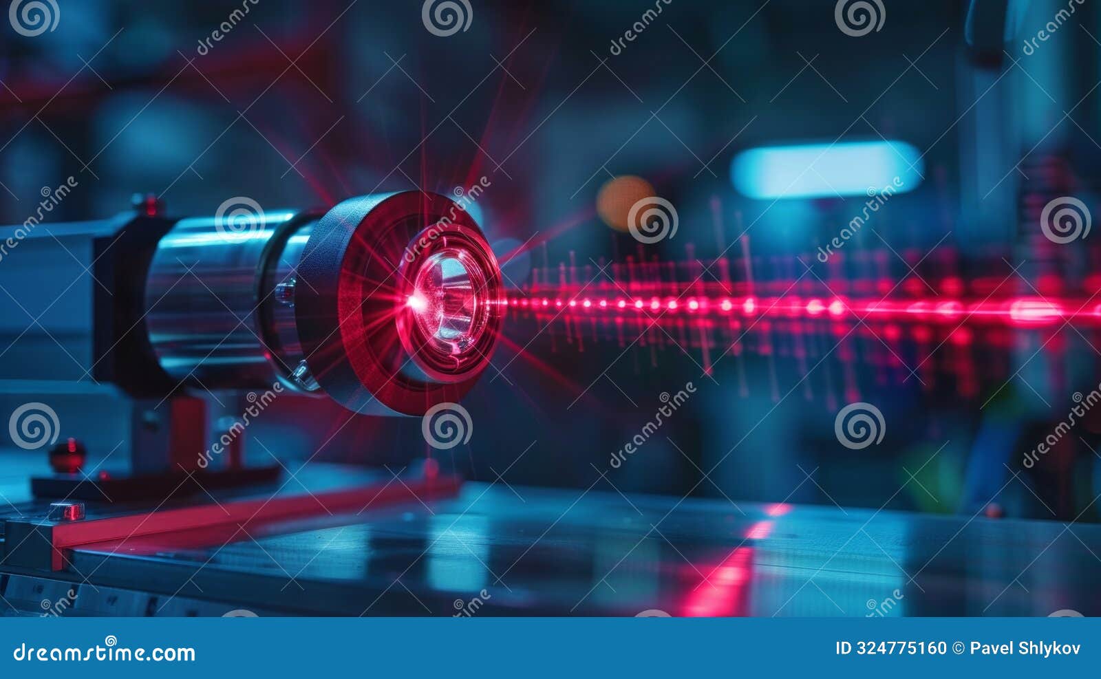 Red Laser on Optical Table in Physics Laboratory Stock Photo - Image of ...