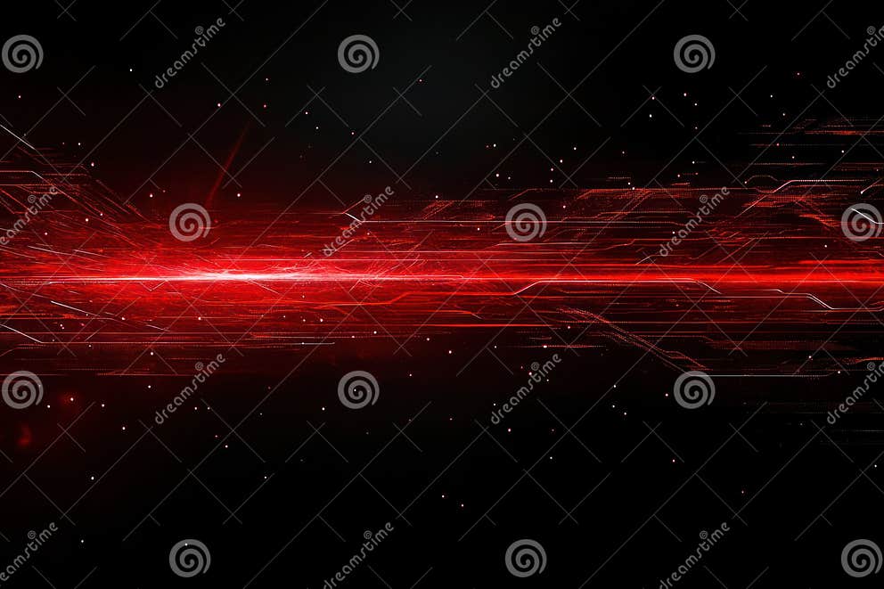 Red Laser Speed: Abstract Glowing Light Background Banner with Motion ...