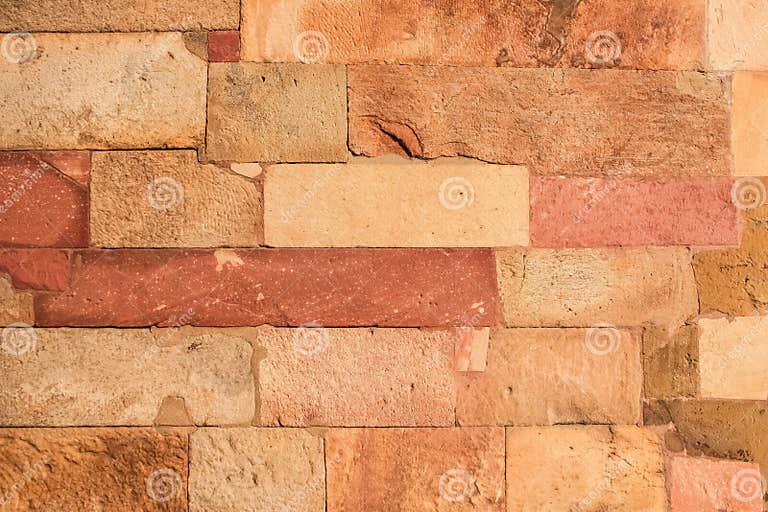 Red Laterite Stone Wall Texture Background. Stock Photo - Image of ...