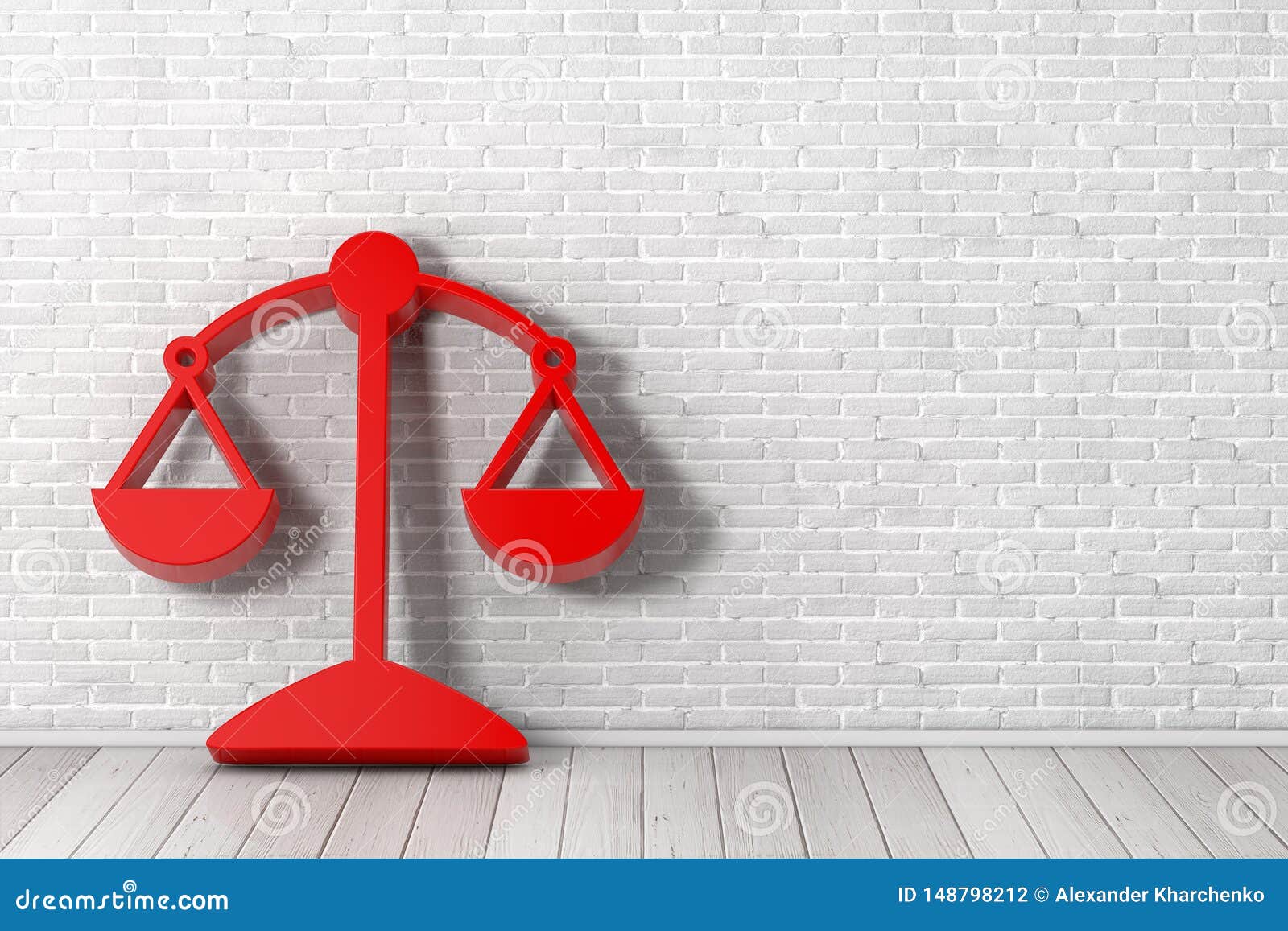 Red Law Scale Balance Icon Symbol. 3d Rendering Stock Illustration ...