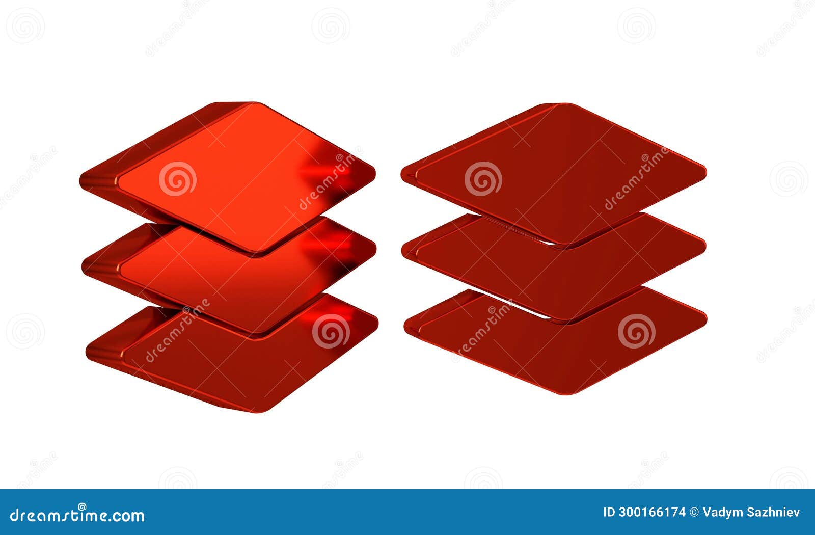 Red Layers Icon Isolated on Transparent Background. Stock Illustration ...