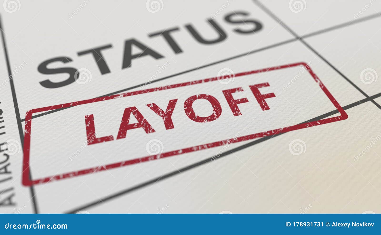 Red LAYOFF Stamp on Paper Form. 3D Rendering Stock Illustration ...
