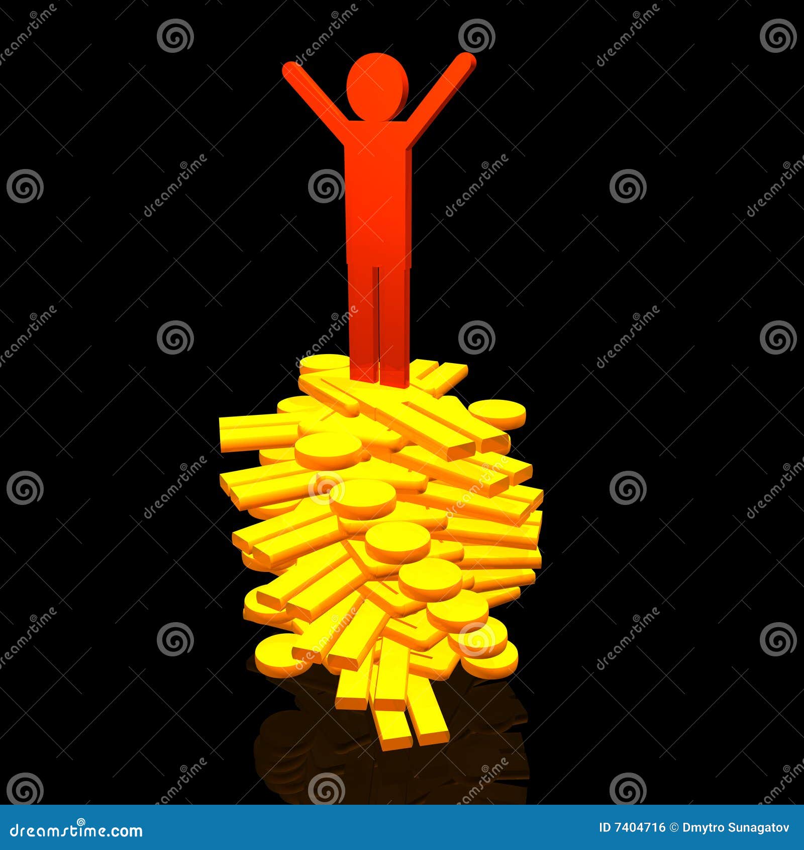 Red leader in business stock illustration. Illustration of management ...