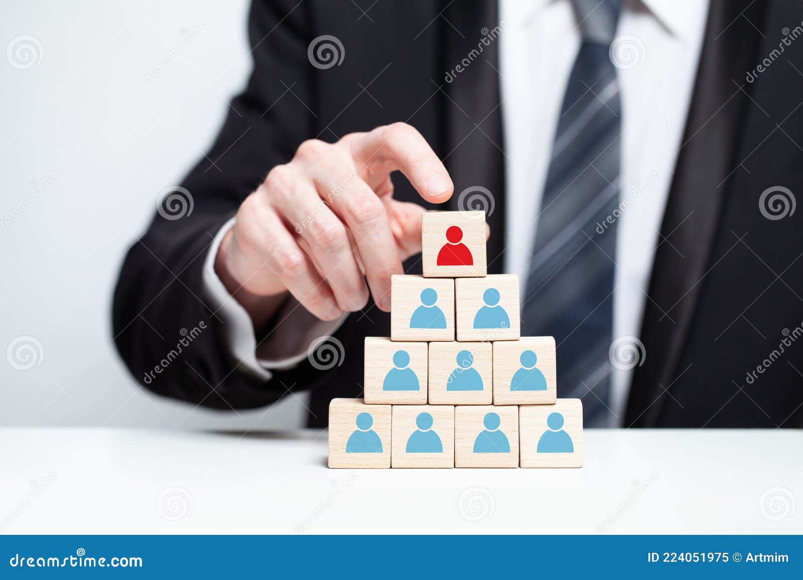 Red Leader Business Person Leading Group Stock Image - Image of ...