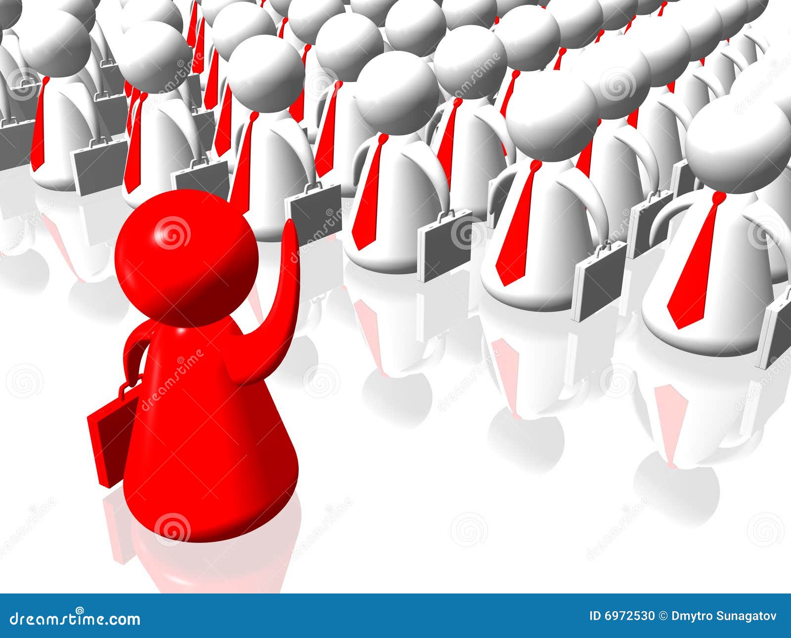 Red Leader and Business Team Stock Illustration - Illustration of ...