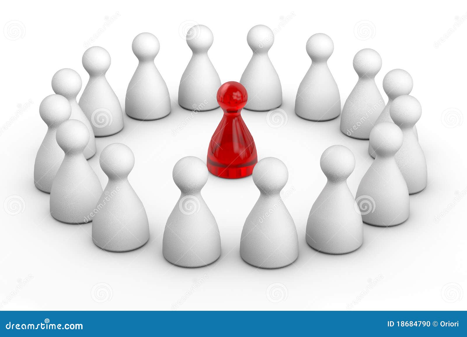 Red Leader Figure in Circle Stock Illustration - Illustration of ...