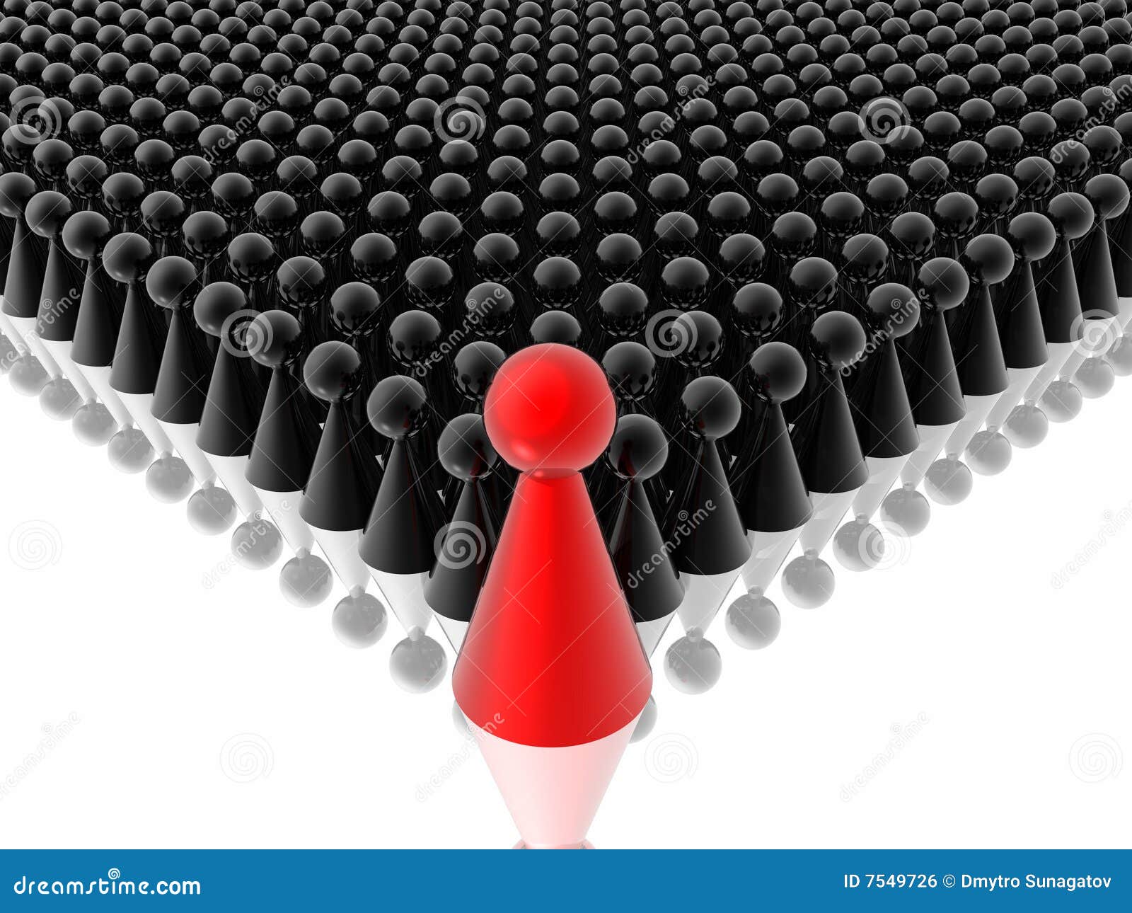 Red leader of management stock illustration. Illustration of mirror ...