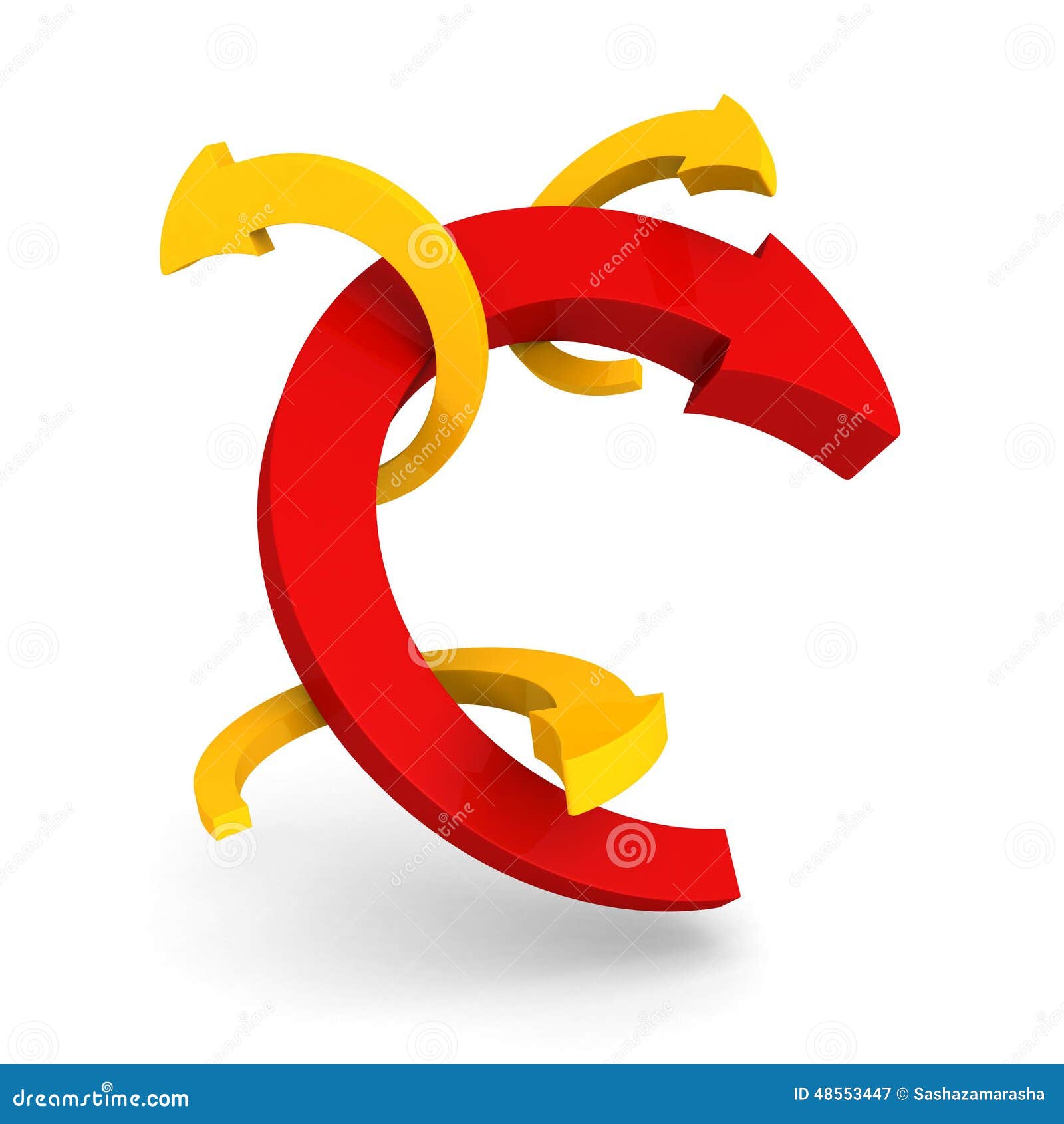 Red Leader Round Cycled Arrow on White Background Stock Illustration ...