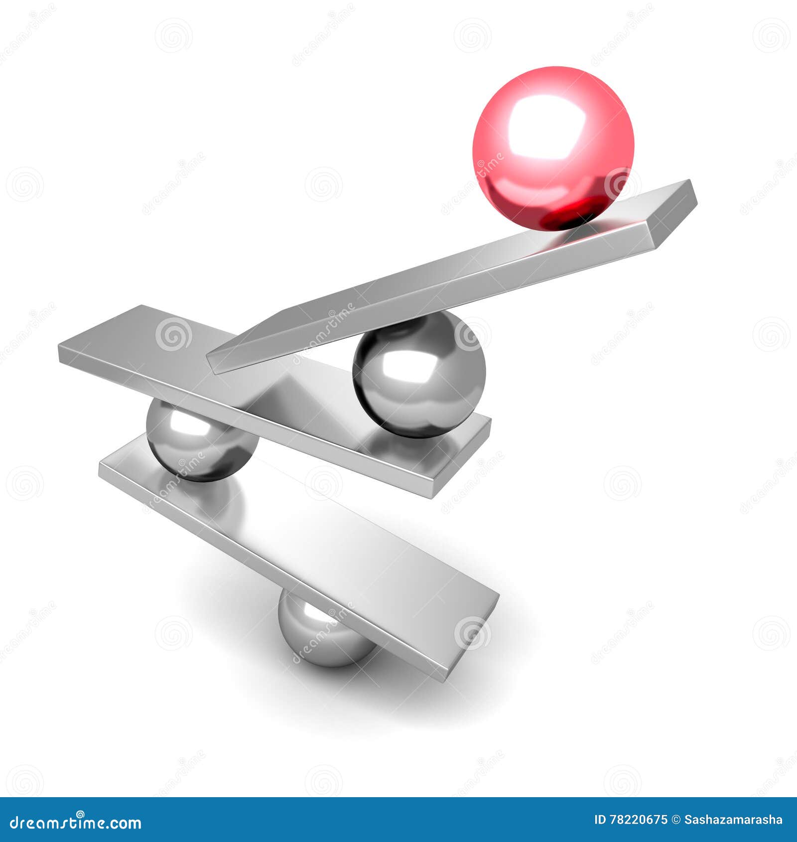Red Leader Sphere on Balance Concept Team Stock Illustration ...