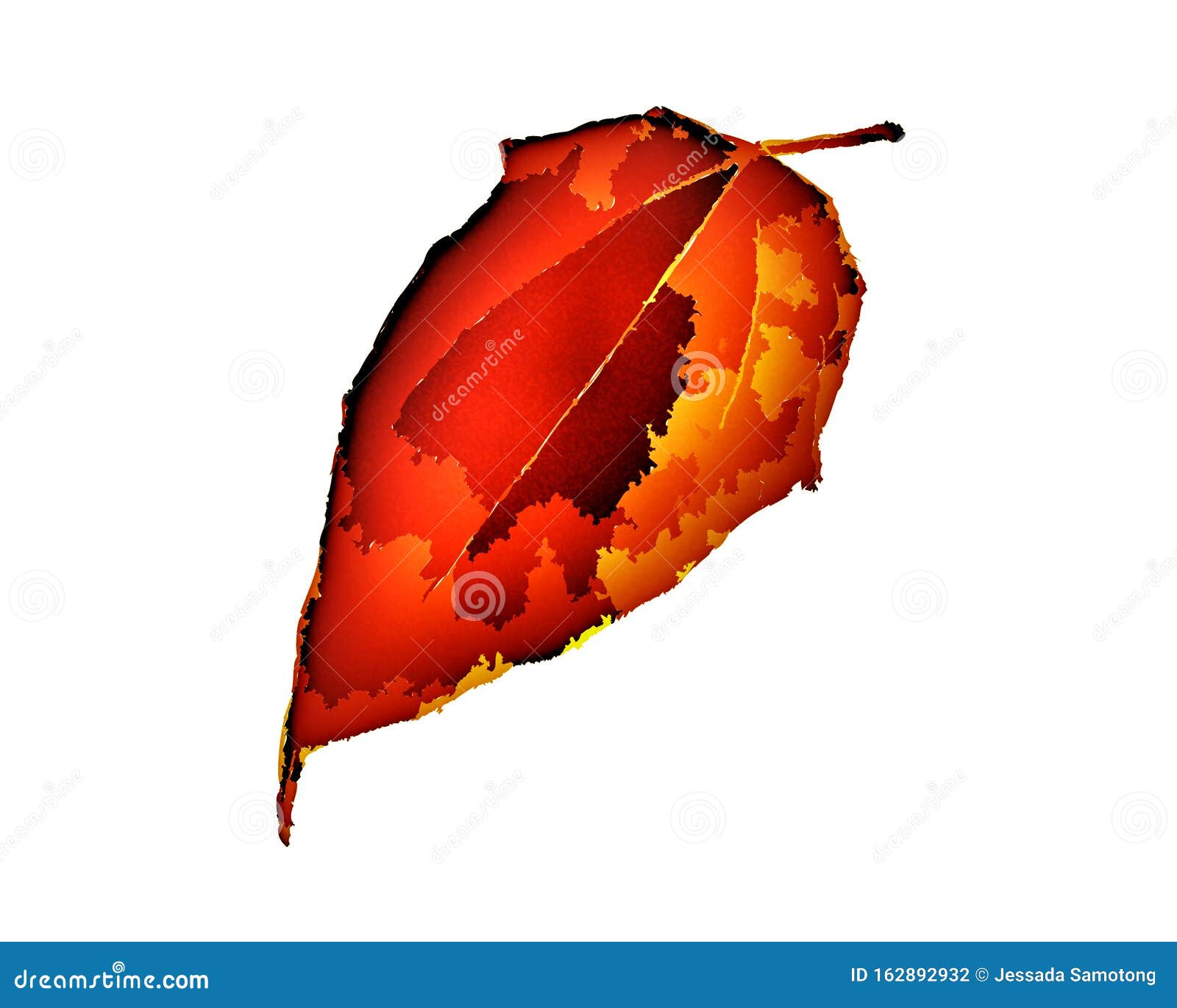 Red Leaf Illustration on a White Background. Stock Illustration ...