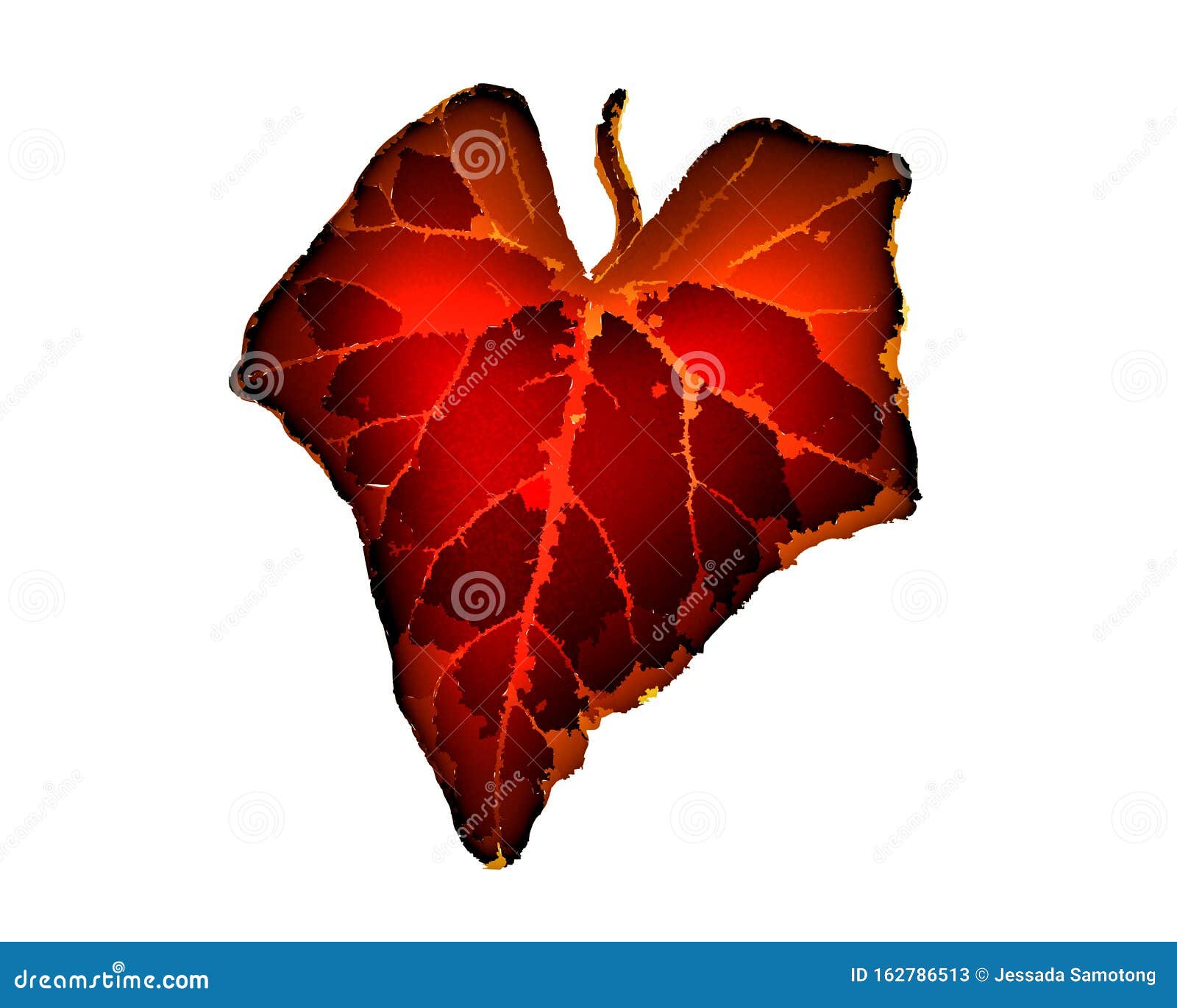 Red Leaf Illustration on a White Background. Stock Illustration ...