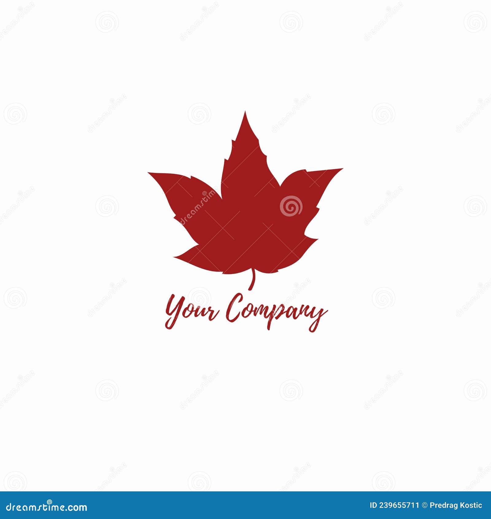 Red leaf logo stock illustration. Illustration of brand - 239655711
