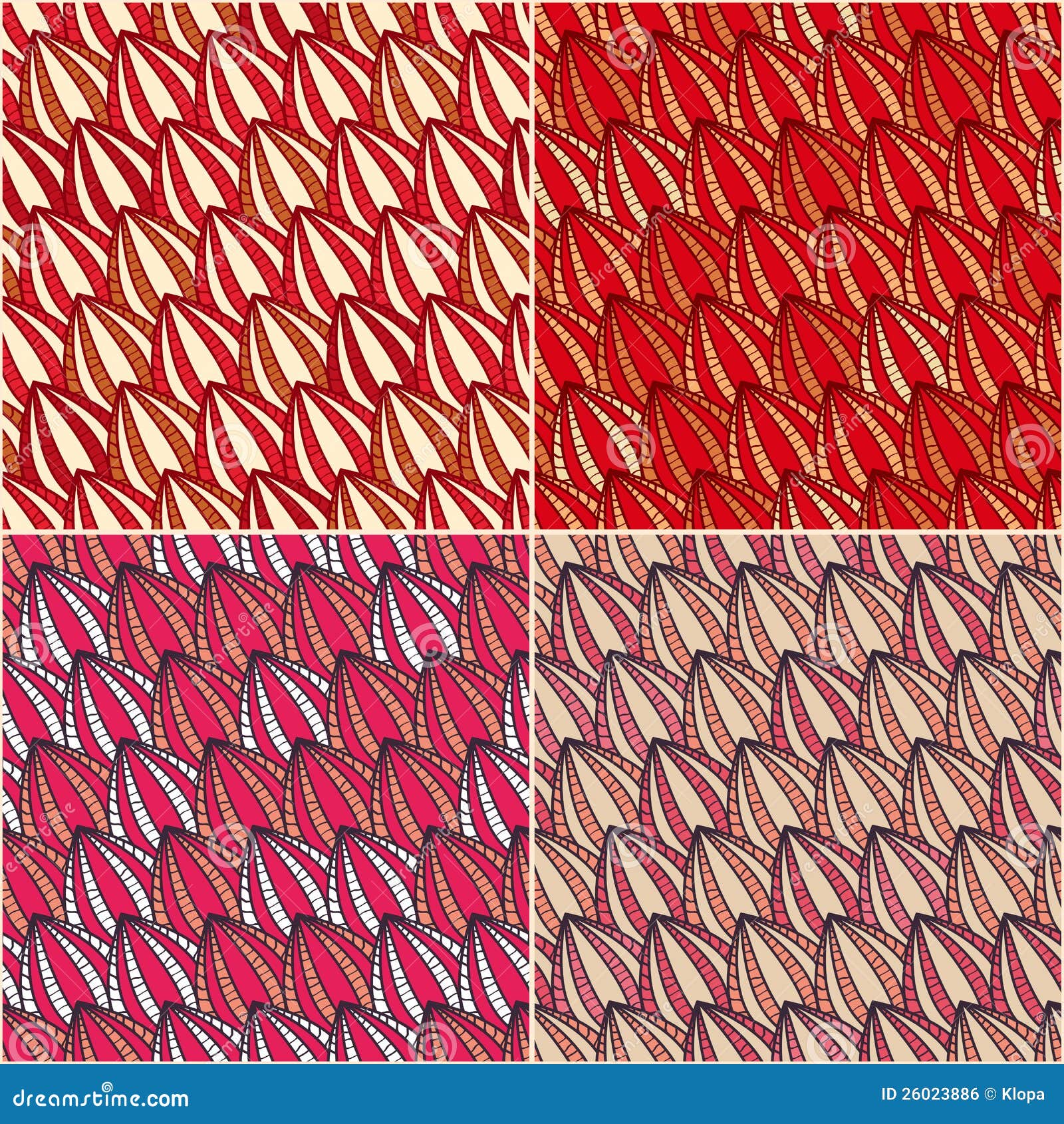 Red Leaf Seamless Abstract Pattern Stock Vector - Illustration of ...