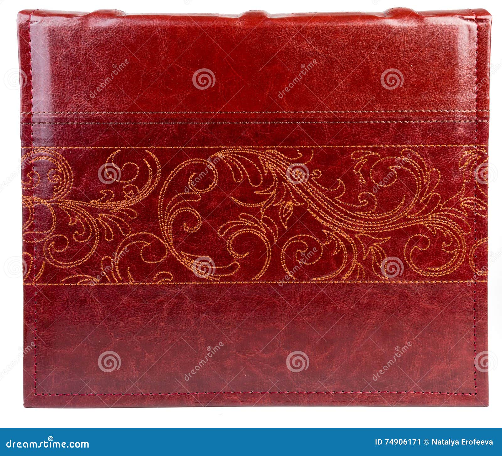 Red Leather Book on Wite Backround Stock Image - Image of backs, cover ...