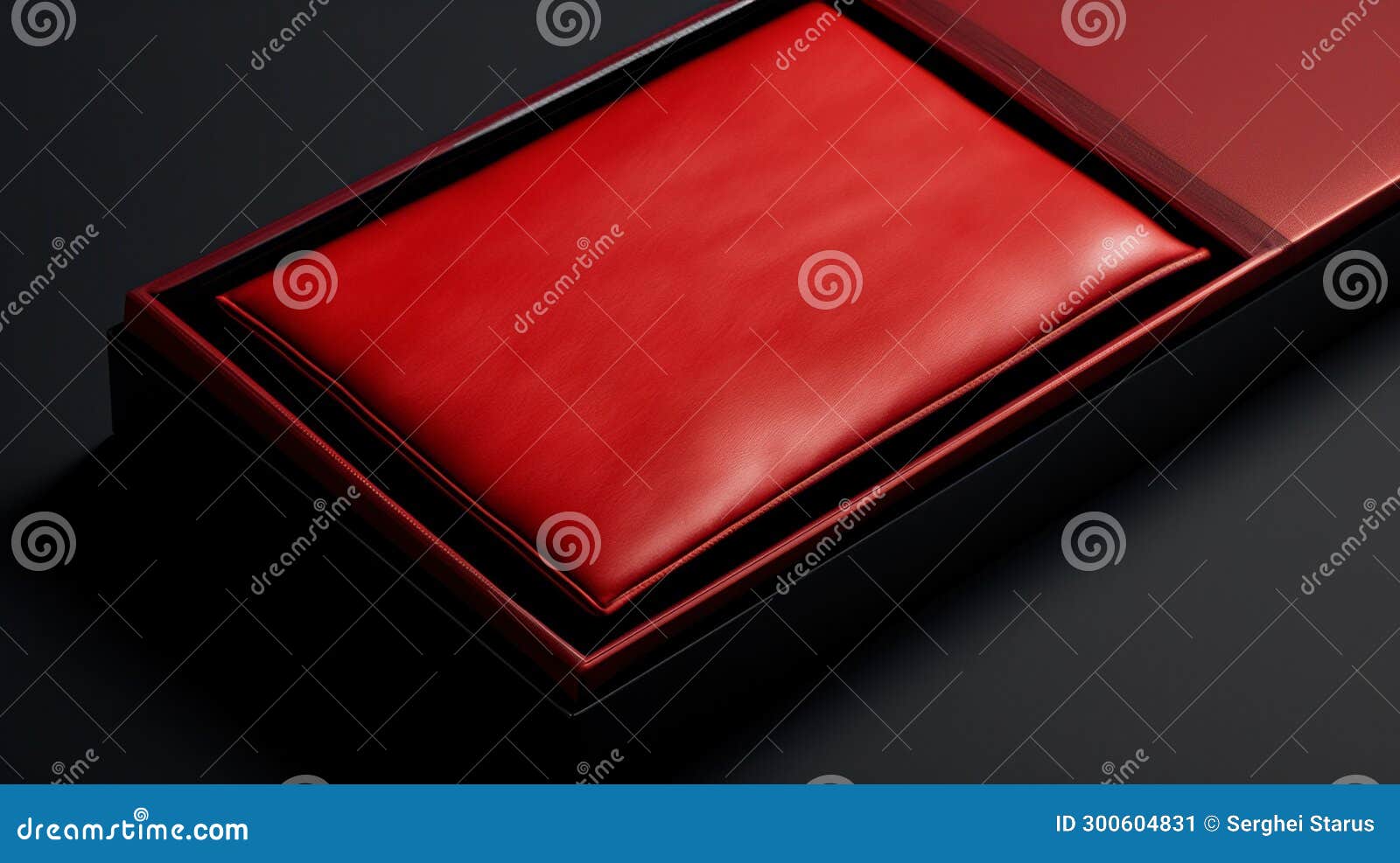 A Red Leather Case with a Zipper on the Side, AI Stock Image - Image of ...