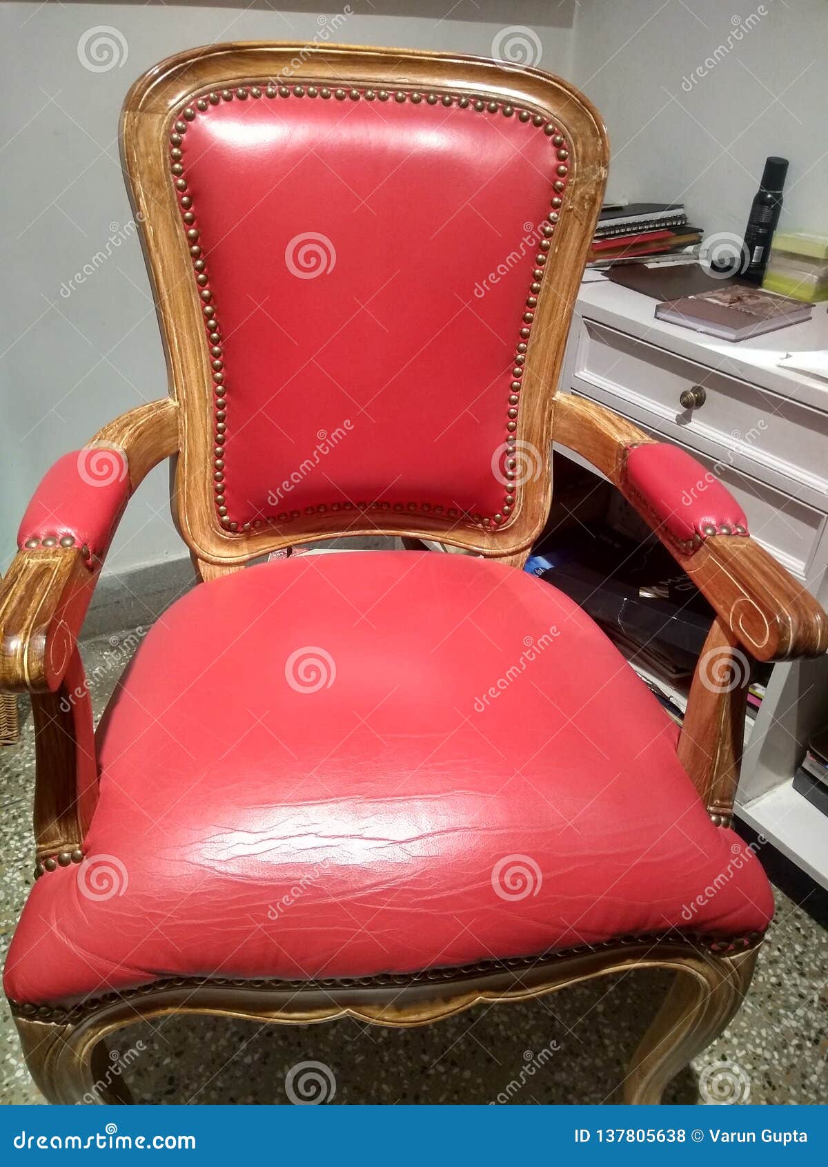Red leather stock photo. Image of leather, delhi, chair - 137805638