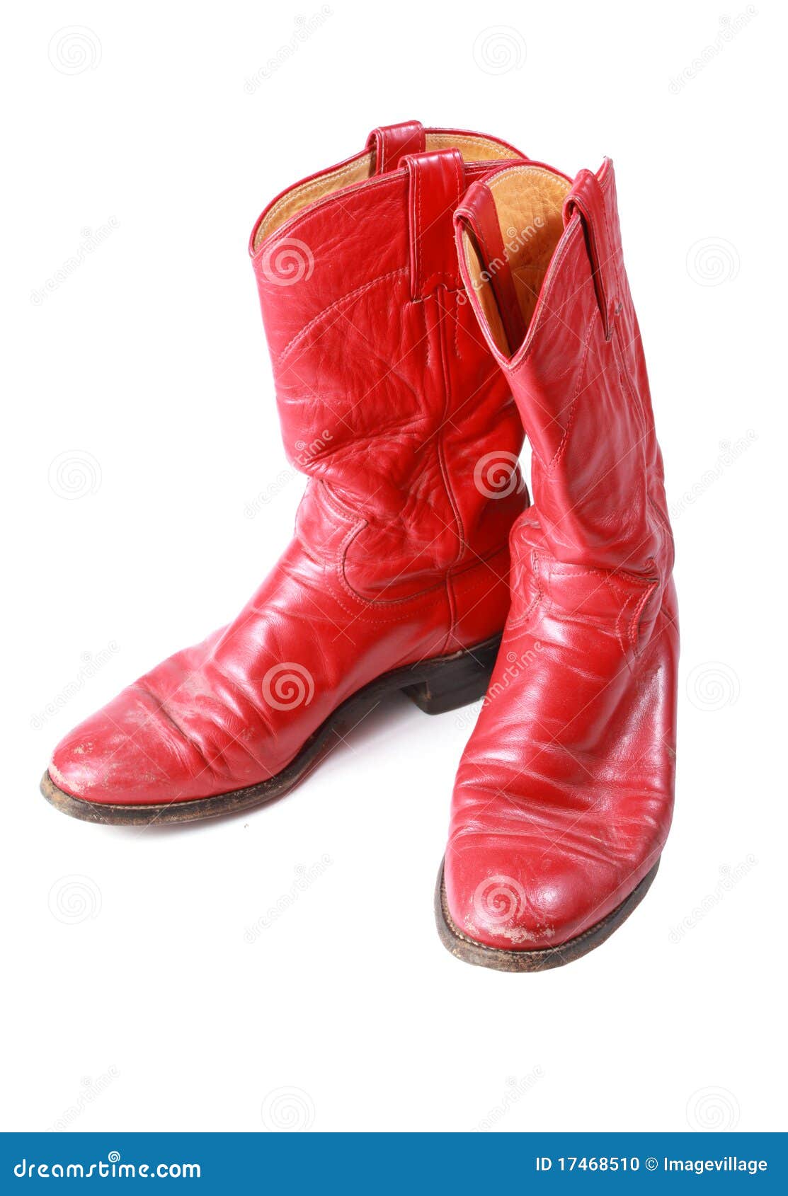 Red leather cowboy boots stock photo. Image of worn, boot - 17468510