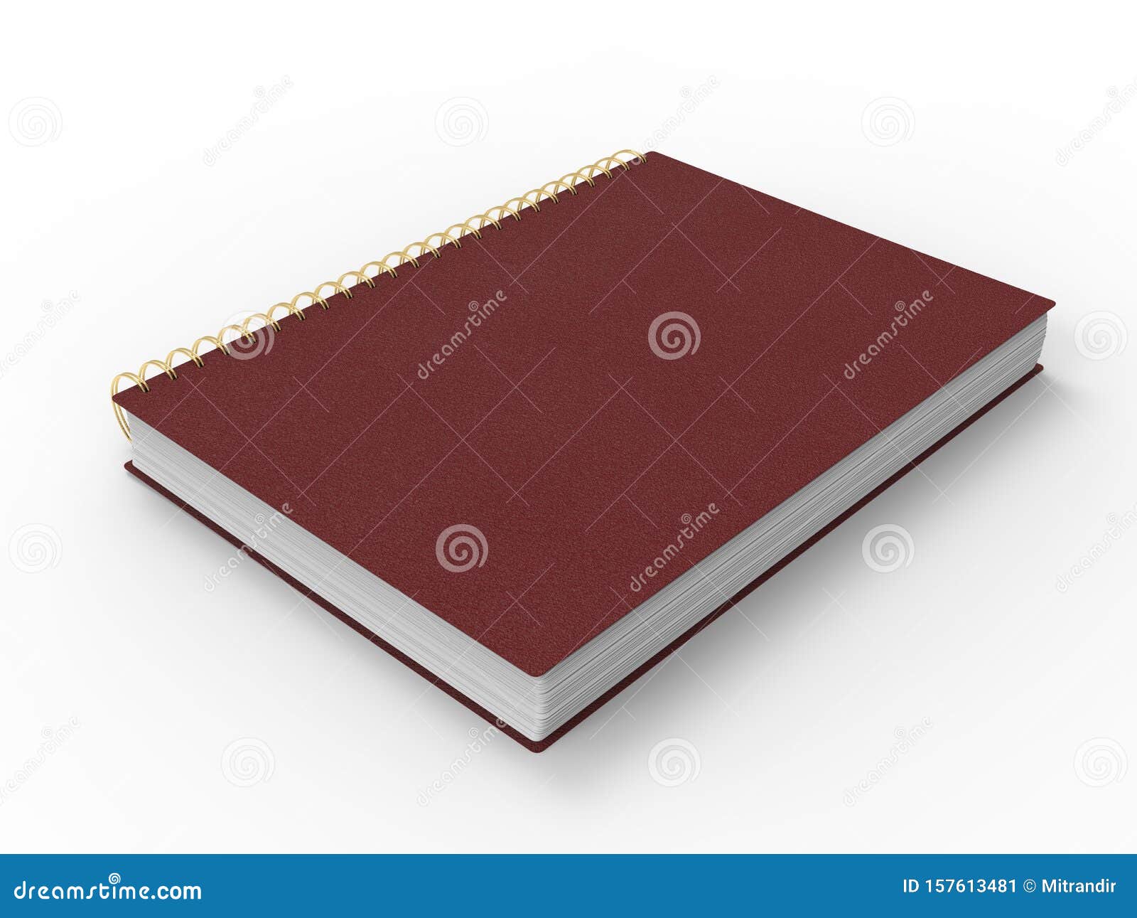 Red Leather Notebook - Spiral Binding Stock Illustration - Illustration ...